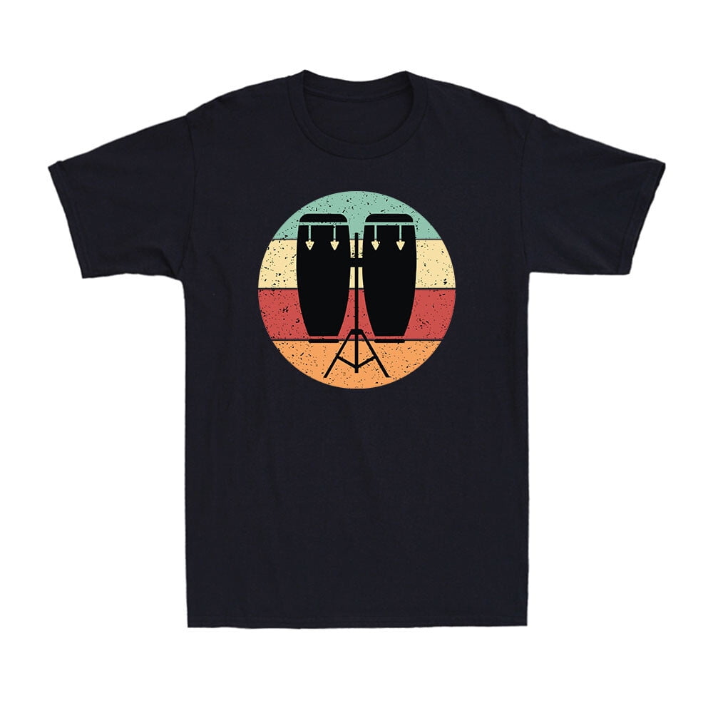 Bongo Drums Retro Music Musician Musical Instrument Men's Cotton T ...