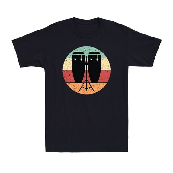 Bongo Drums Retro Music Musician Musical Instrument Men's Cotton T ...