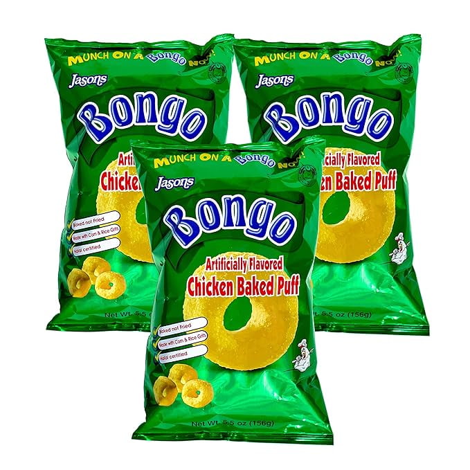 Bongo Snack from Fiji - Chicken Flavored Snack (Pack of 3), (156g / 5.5 ...