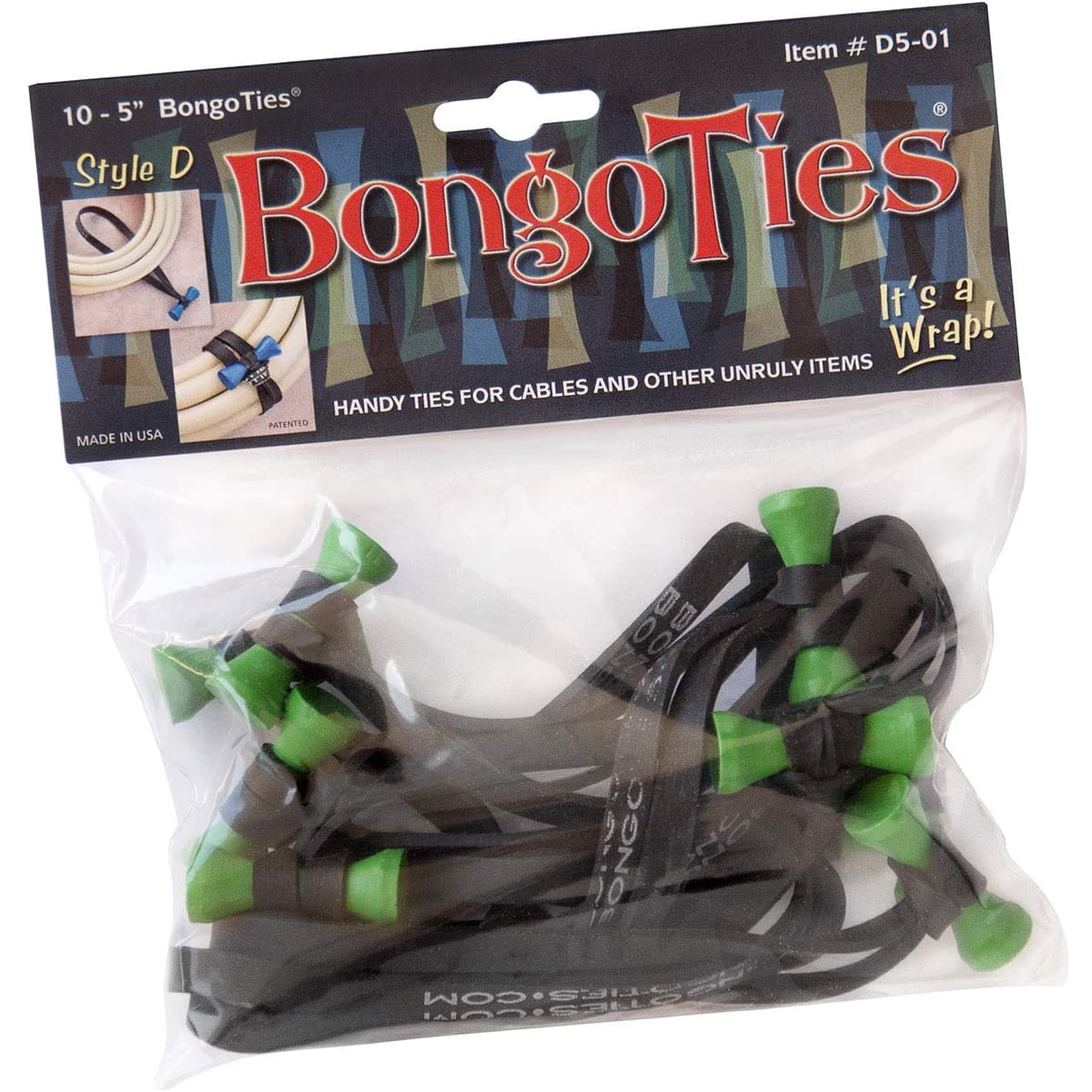 BongoTies All-Natural Reusable Cable Tie Wraps 10-Pack - Tree Frog ...