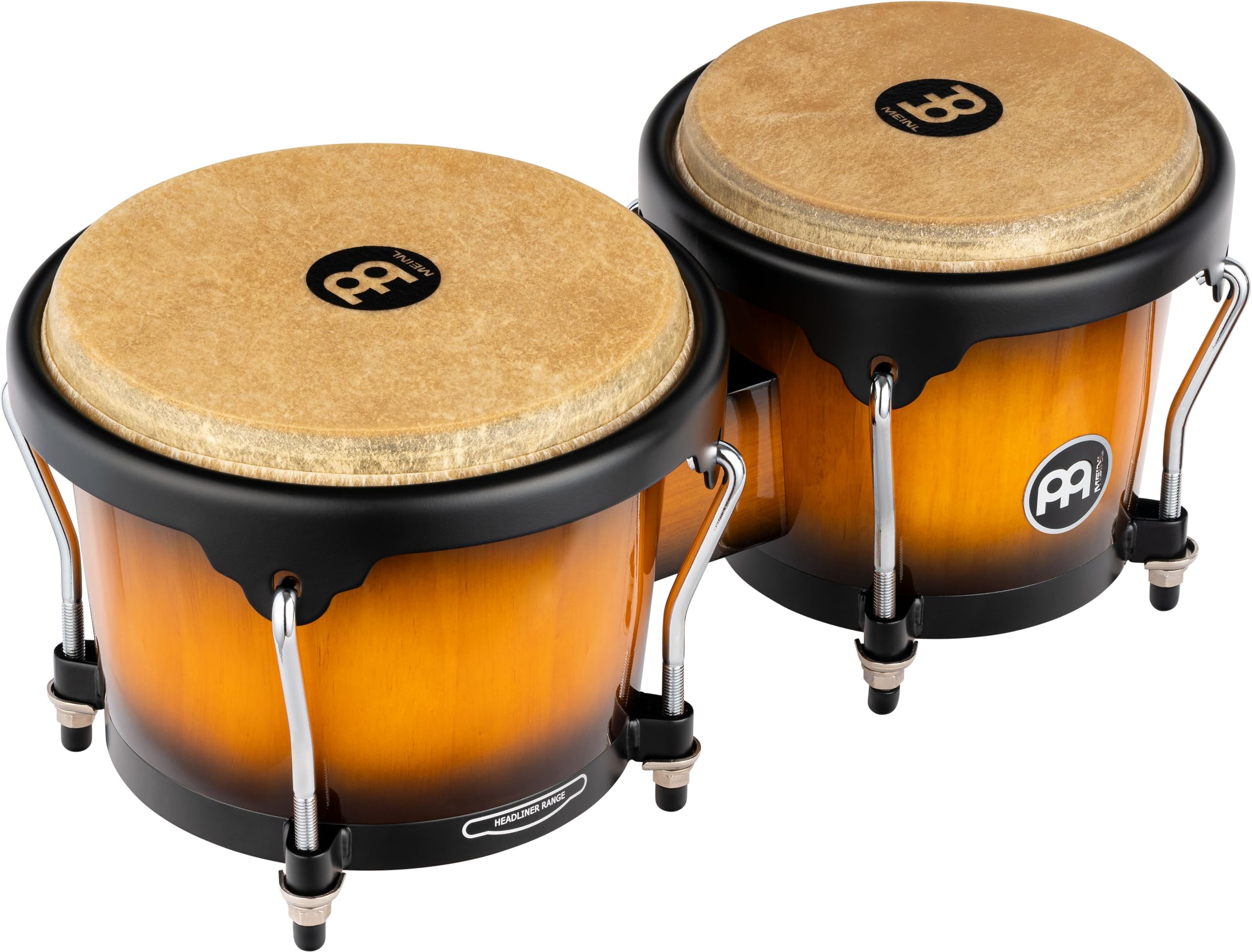 Bongos Hand Drum Set 6.75" and 8" Hardwood Shells with Tuning Key ...
