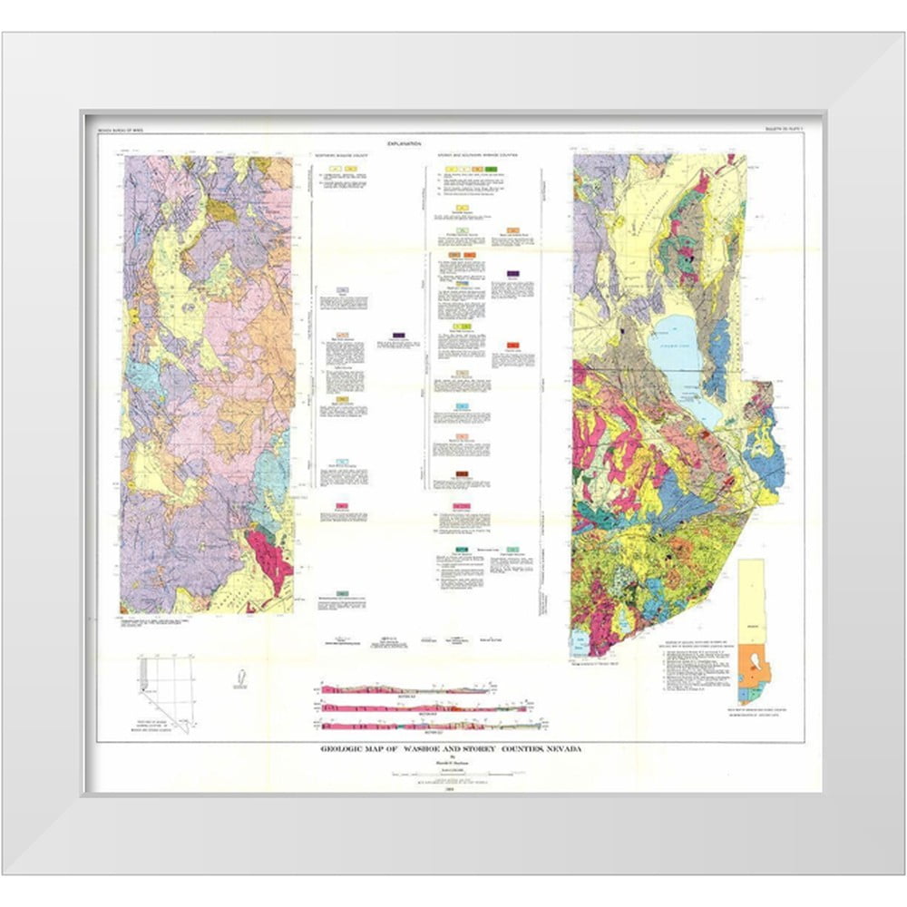 Bonham 13x12 White Modern Wood Framed Museum Art Print Titled - Washoe ...