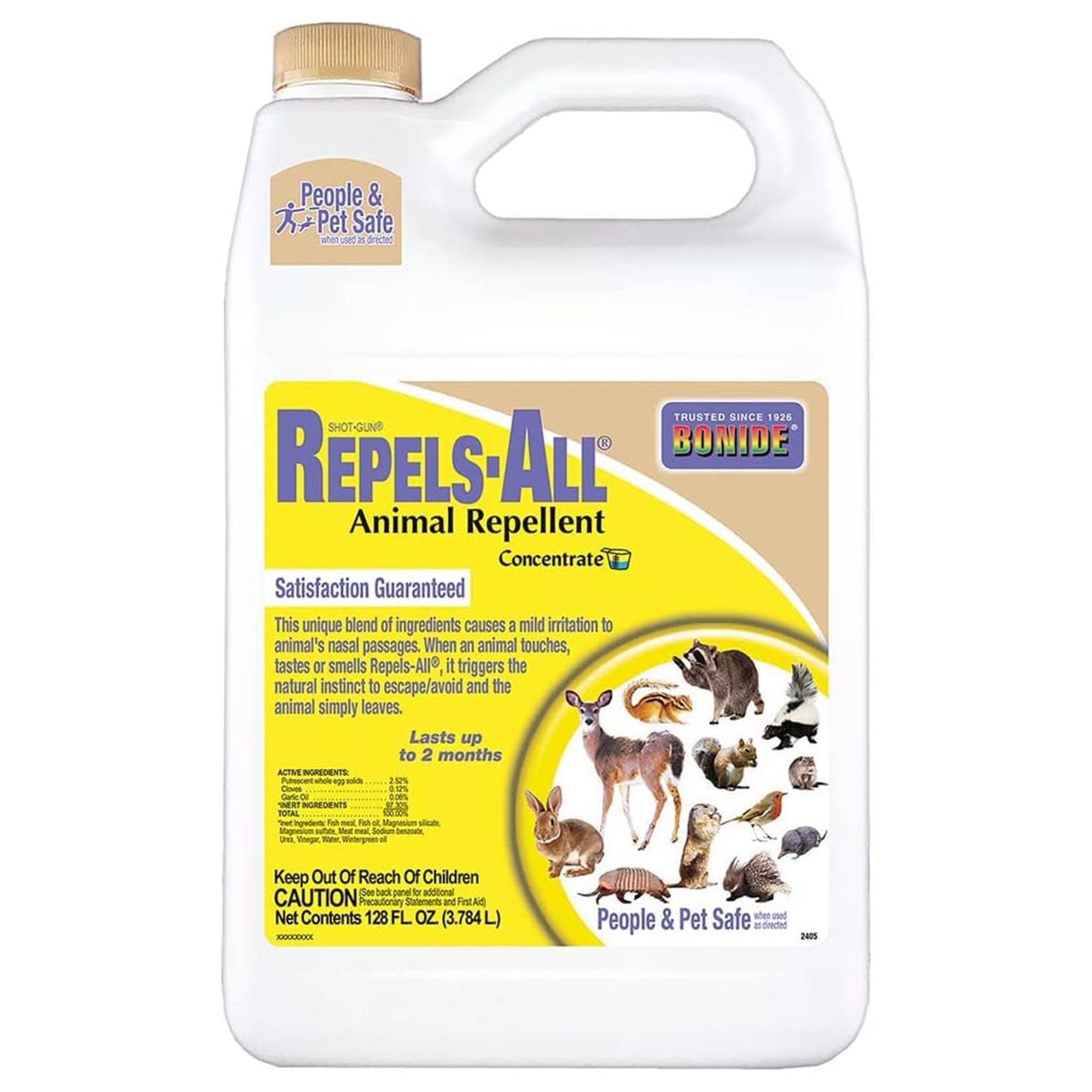 Bonide 128 Oz Repels-All Animal Concentrate, Outdoor Pest Control Spray ...