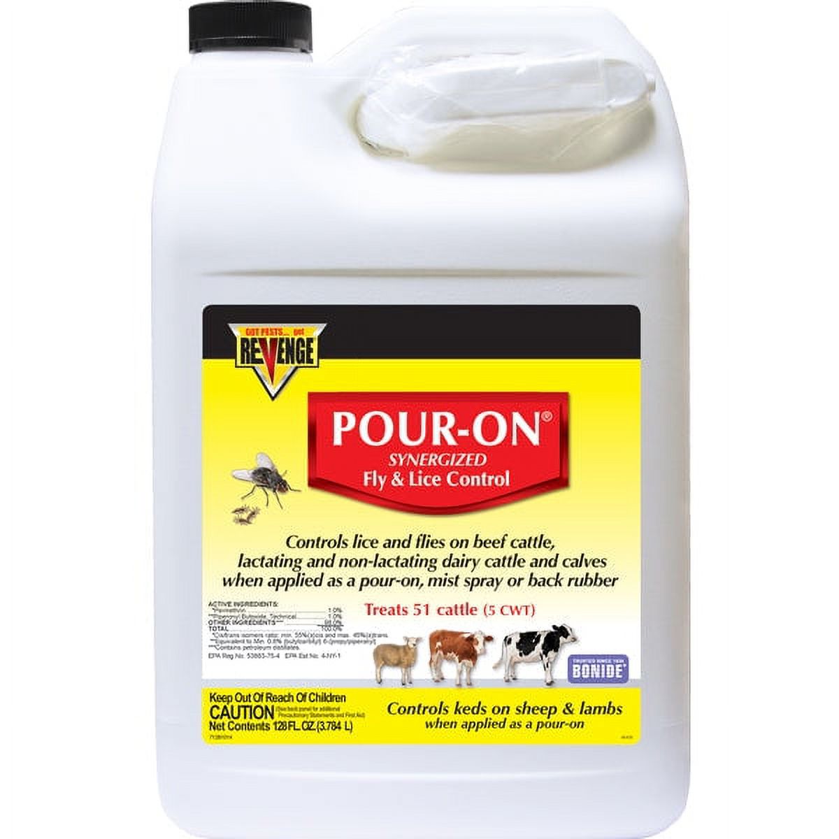 Bonide 46430 Revenge Pour-On Fly & Lice Control, Ready to Use, 1-Gallon ...