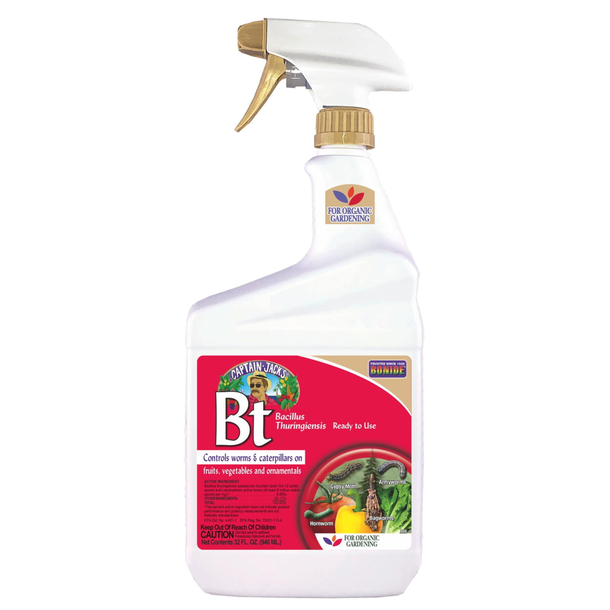 Bonide 806 Bacillus Thuringiensis Insect Killer Spray, Quart - Walmart.com