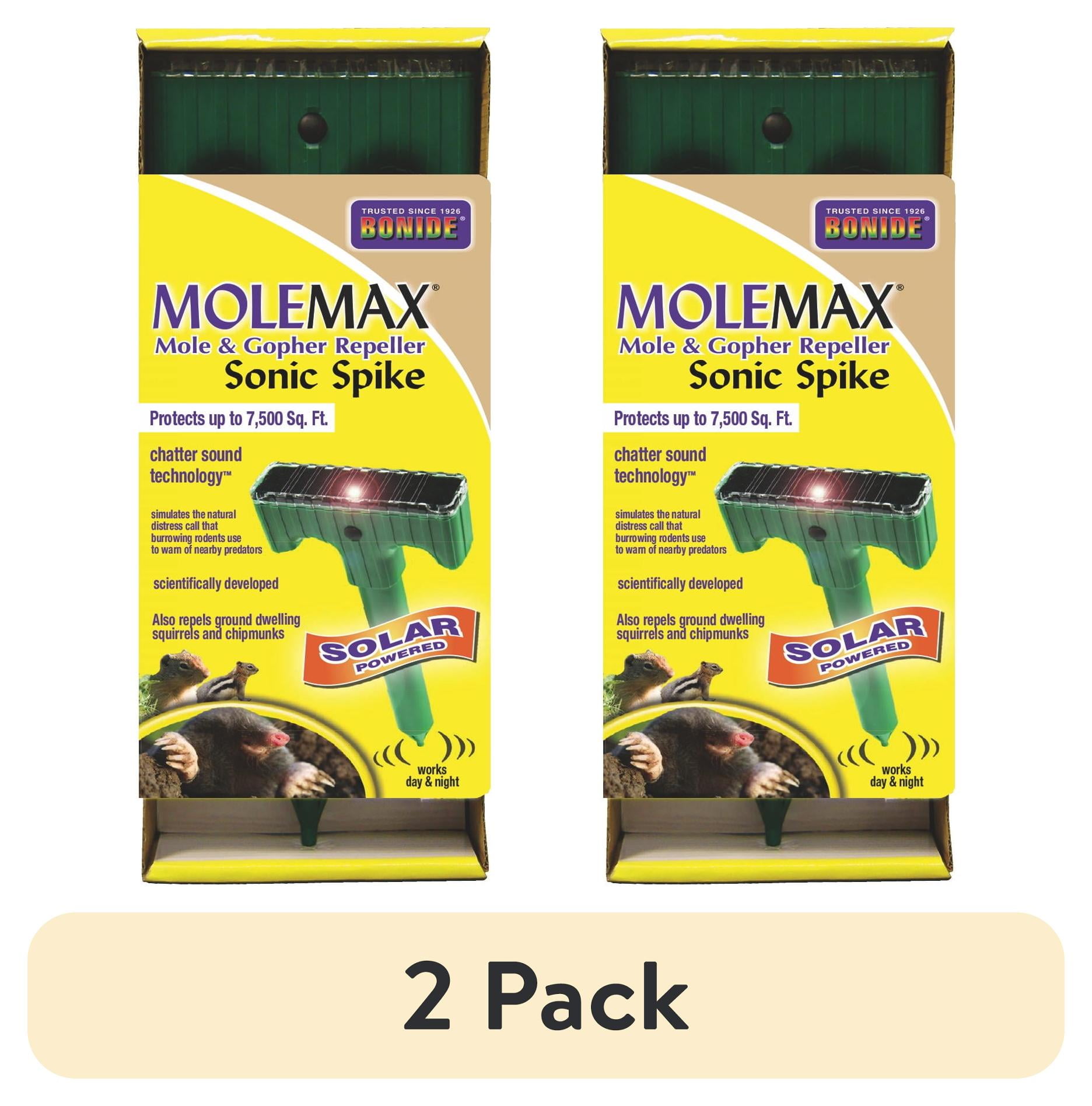 (2 pack) Bonide MoleMax Mole & Gopher Repeller Solar-Powered Sonic ...