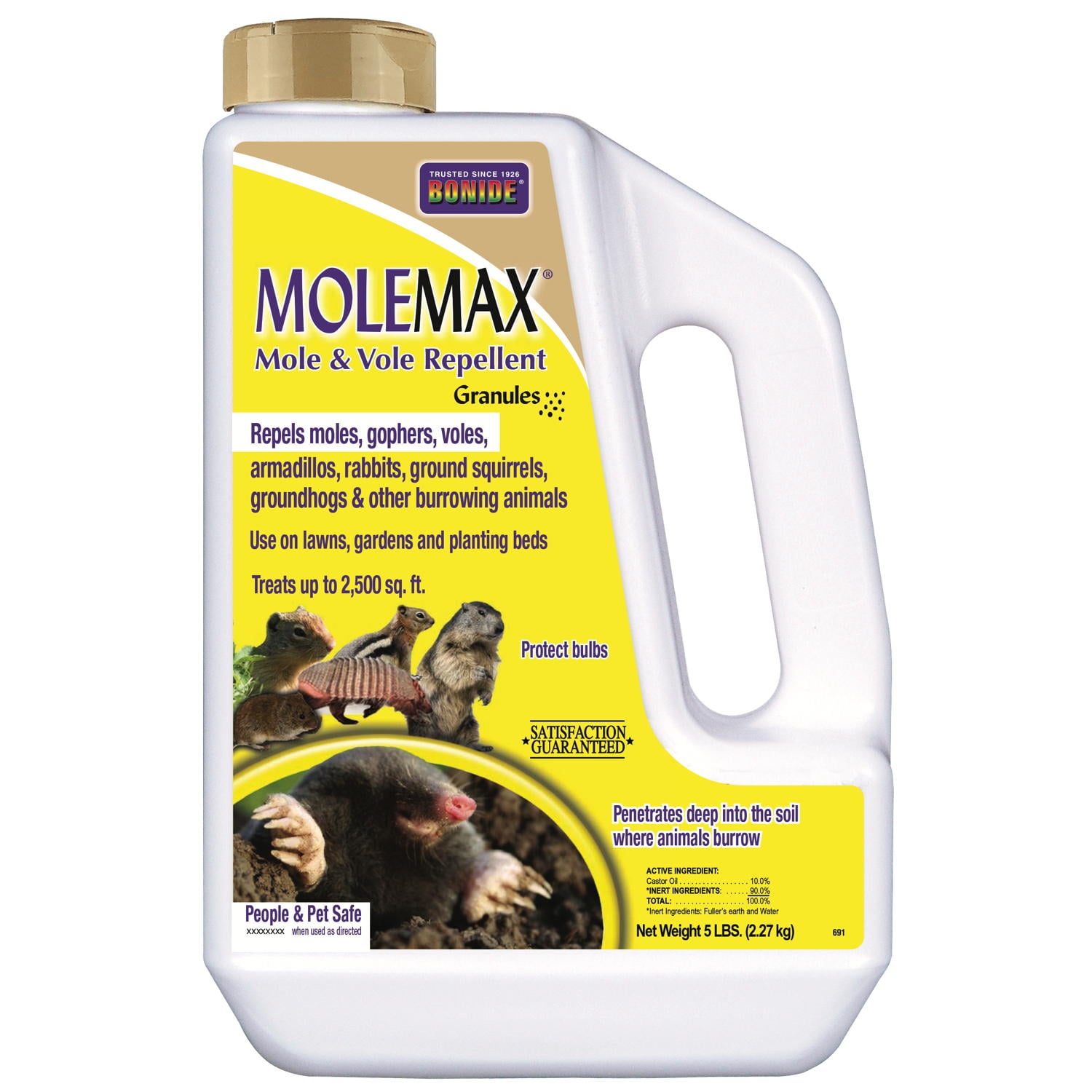 Bonide MoleMax Outdoor Natural Rodent Repellent, Yard Treatment ...