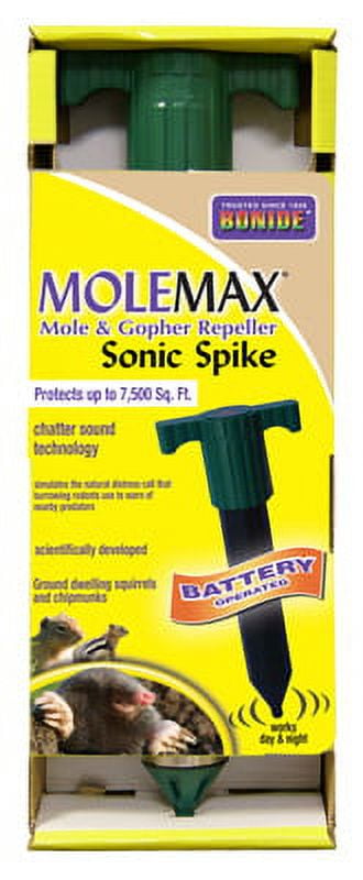 Bonide Molemax RX Mole Repellent Stake Battery Powered Stake Emits ...