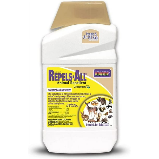 Bonide Repels-All Animal Repellent, 32 oz Concentrate, Outdoor Garden ...