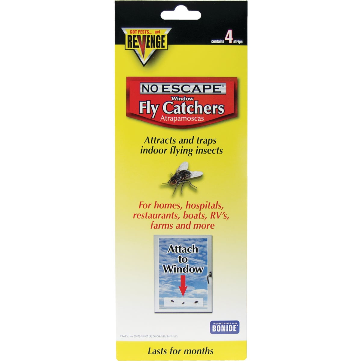 REVENGE No Escape Disposable Indoor Window Fly Catchers (4-Pack) 46200 ...