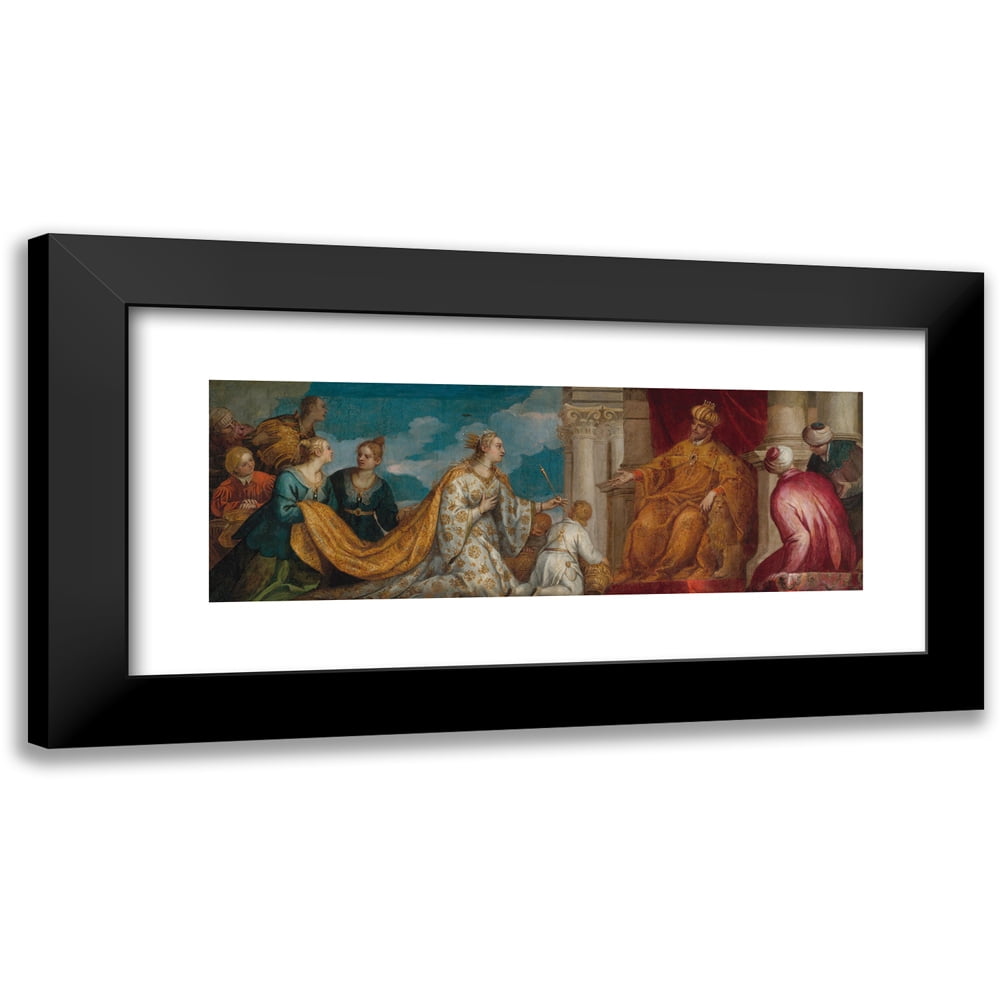 Bonifacio Veronese 24x11 Black Modern Framed Museum Art Print Titled - The Queen of Sheba Before ...