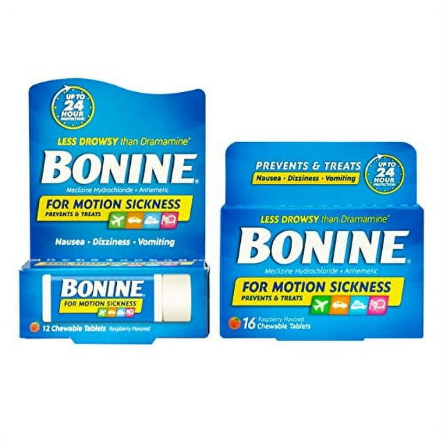 Bonine Motion Sickness Relief Tablets - With 25mg of Meclizine, Non ...