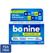 Bonine Max Strength Motion Sickness & Nausea Relief, Chewable Tablets ...