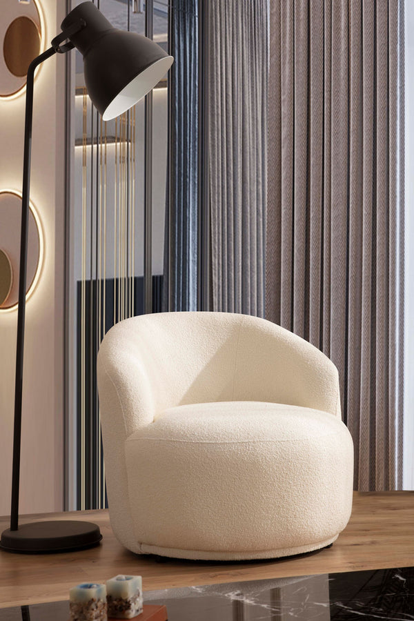 Bonita Ivory Boucle Accent Chair - Walmart.com