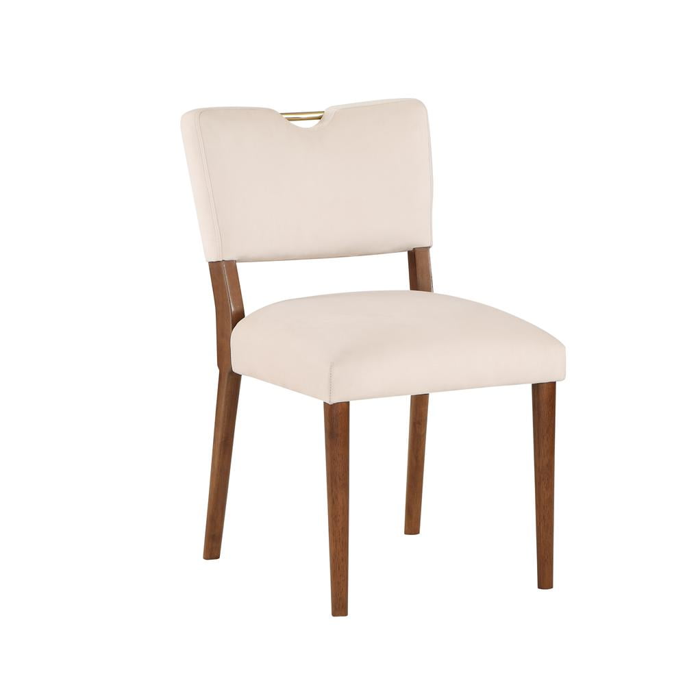 Bonito Upholstered Modern Elegant Dining Chairs in Sea Oat Ivory Velvet ...