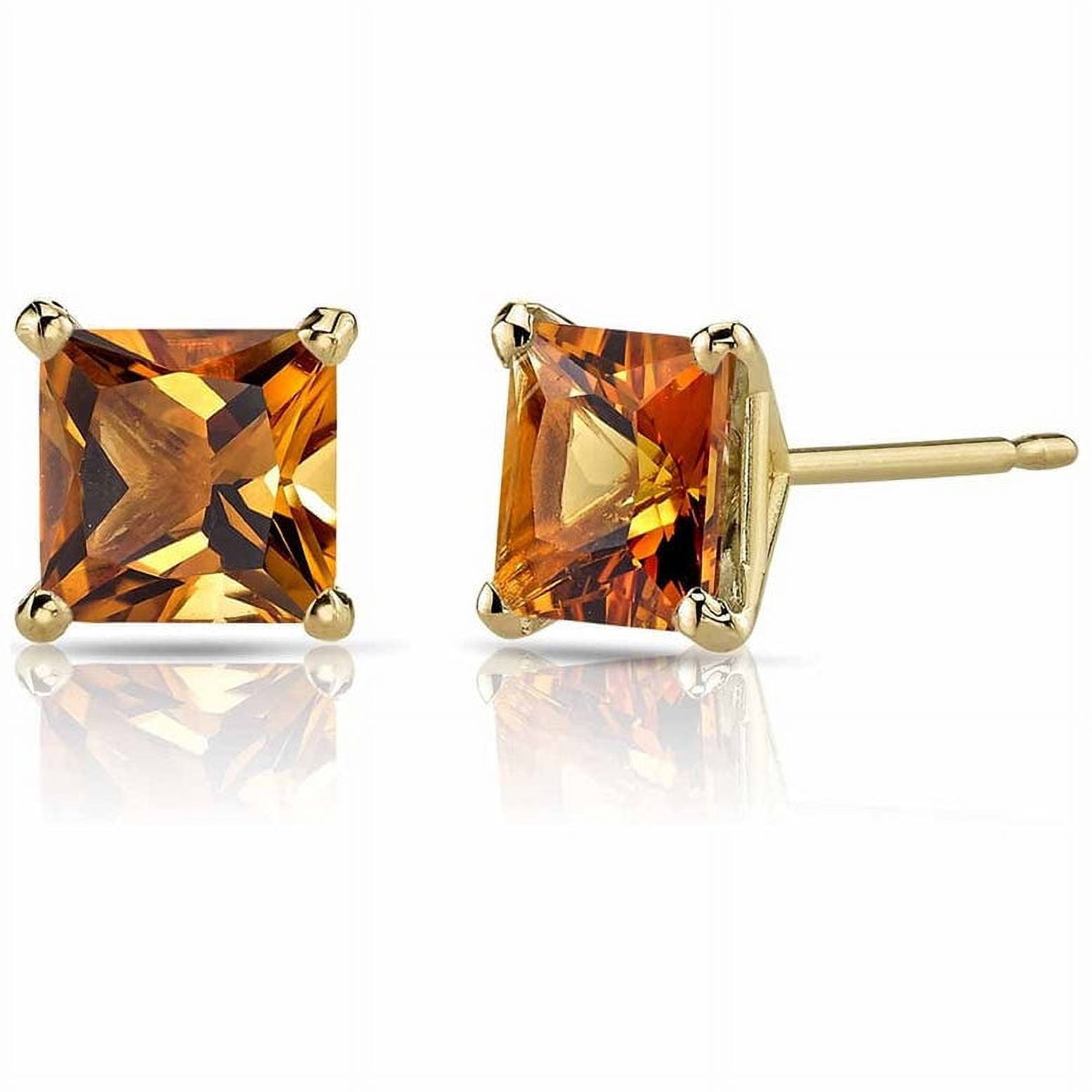 Bonjour Jewelers 14k White Gold Plated Created Citrine Princess Cut ...