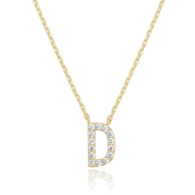 Bonjour Jewelers 14k Yellow Gold Created Diamond Initial D Letter ...