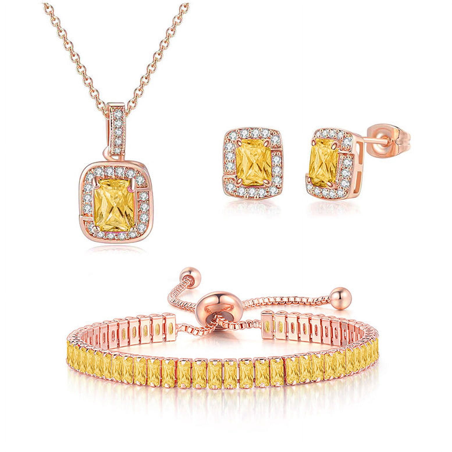 Bonjour Jewelers 18K Rose Gold Created Citrine Princess Halo Pendant ...