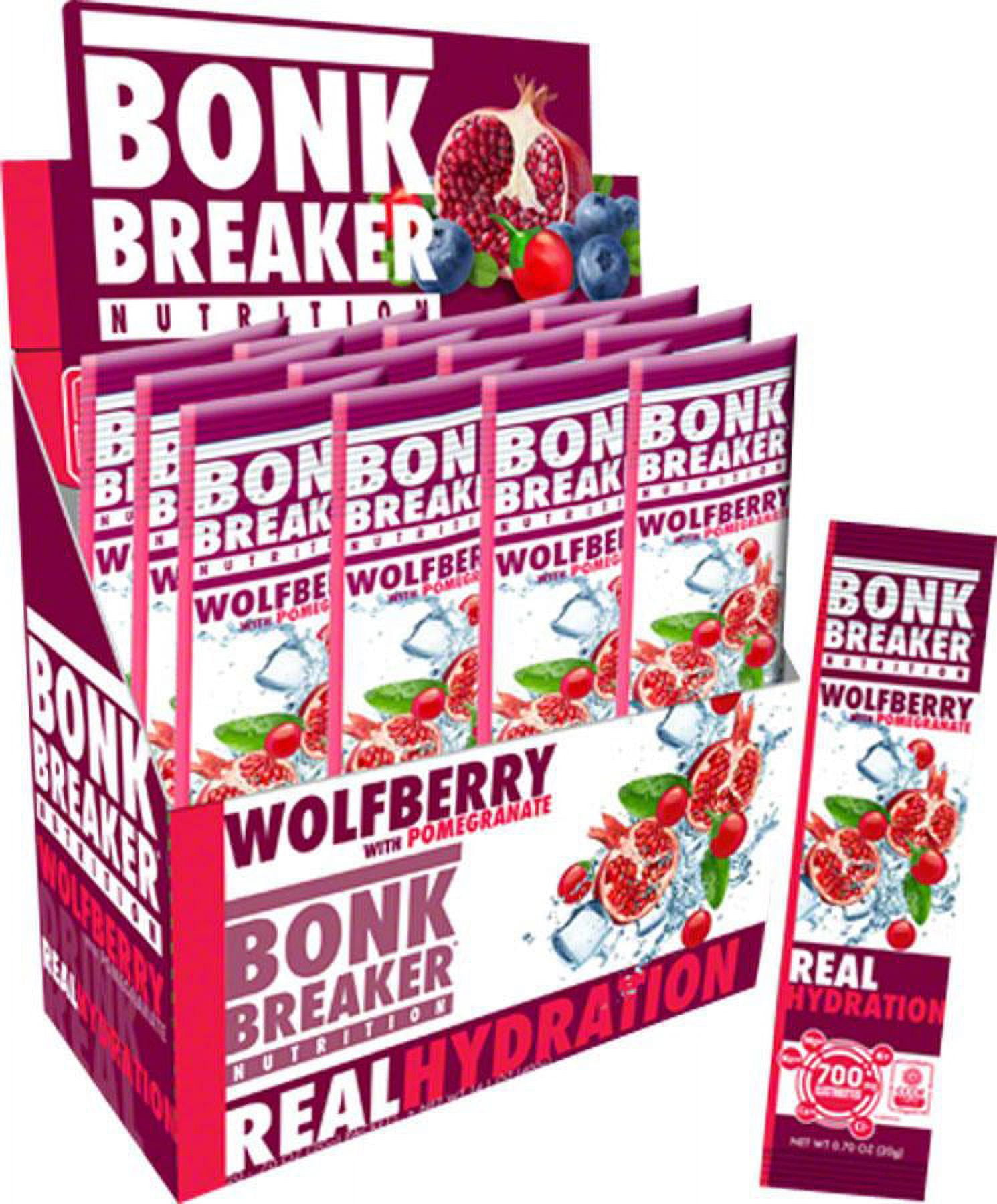 Bonk Breaker Hydration Drink Mix: Wolfberry with Pomegranate, Box of 20 ...