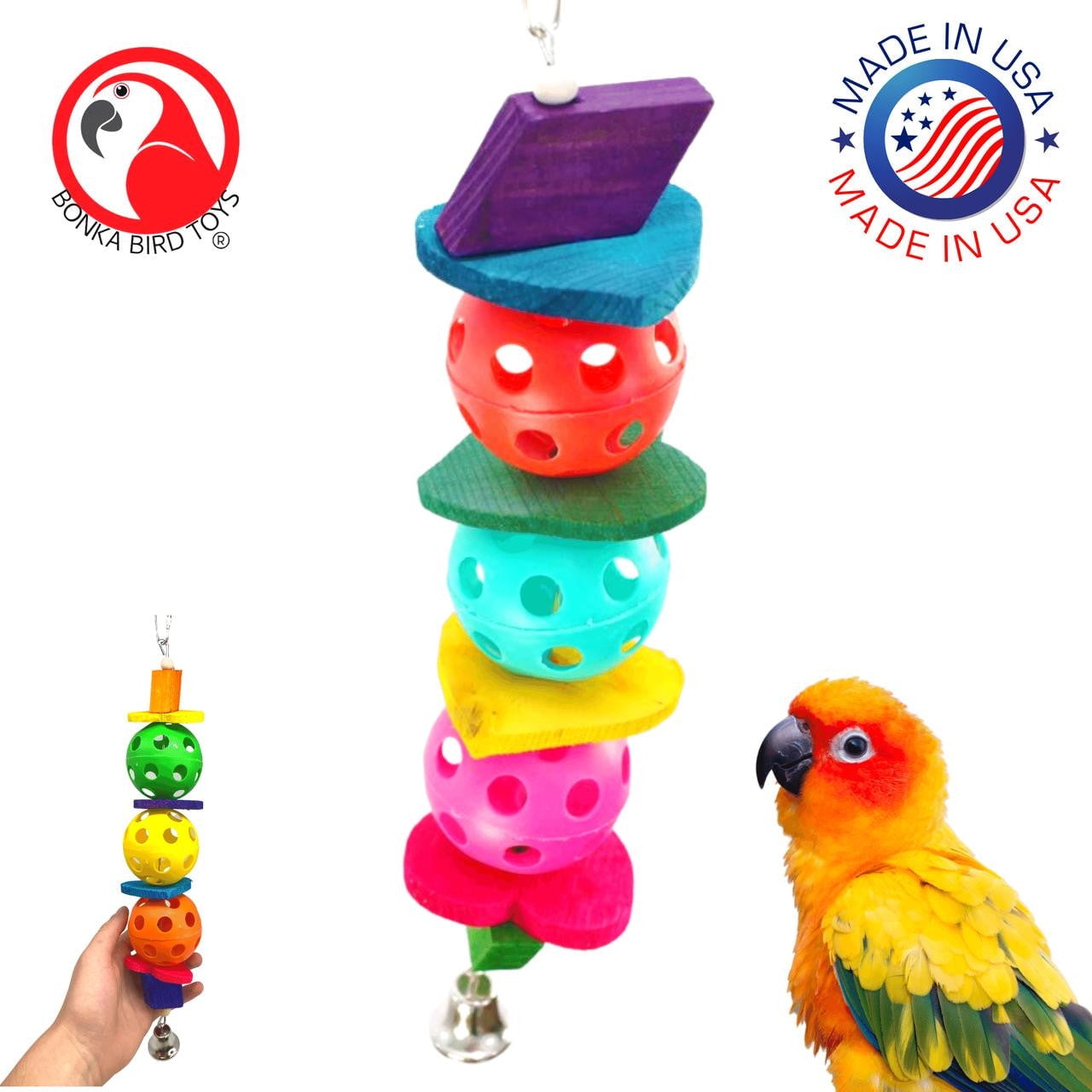 Bonka Bird Toys 1117 Heart Ball Forage Chew Cage Toy DISCONTINUED ...
