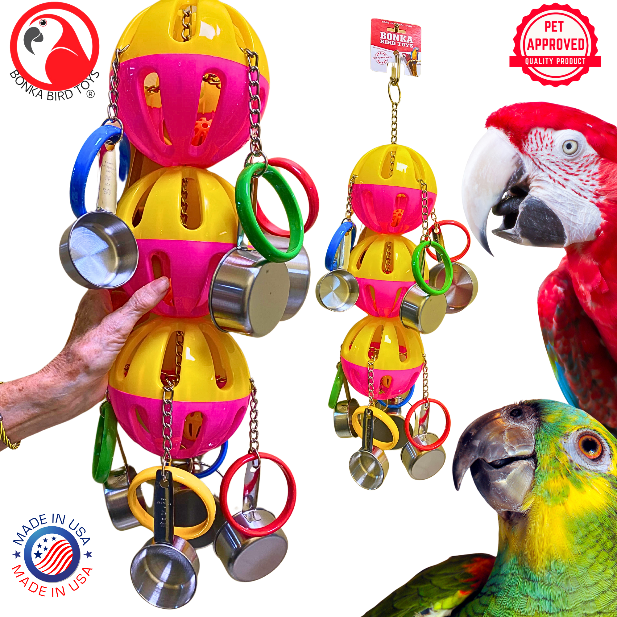 Bonka Bird Toys 1429 Huge Triple Tuff Pot Durable Tug Pull Puzzle ...