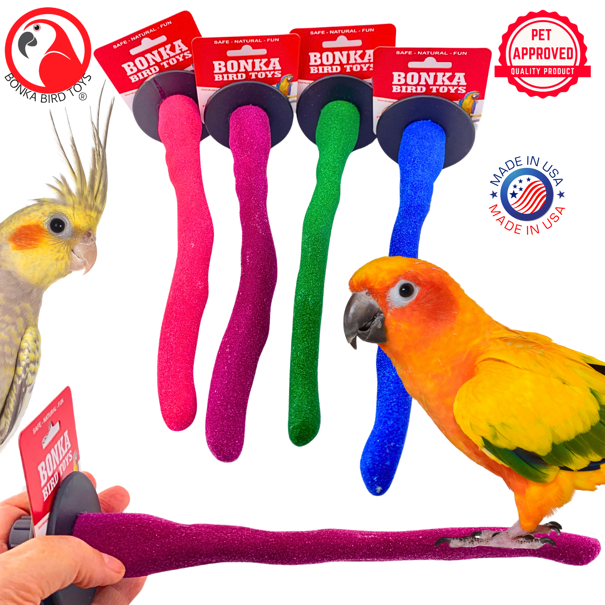 Bonka Bird Toys 1435 Small Orthopedic Sand Perch Textured Non-Slip ...