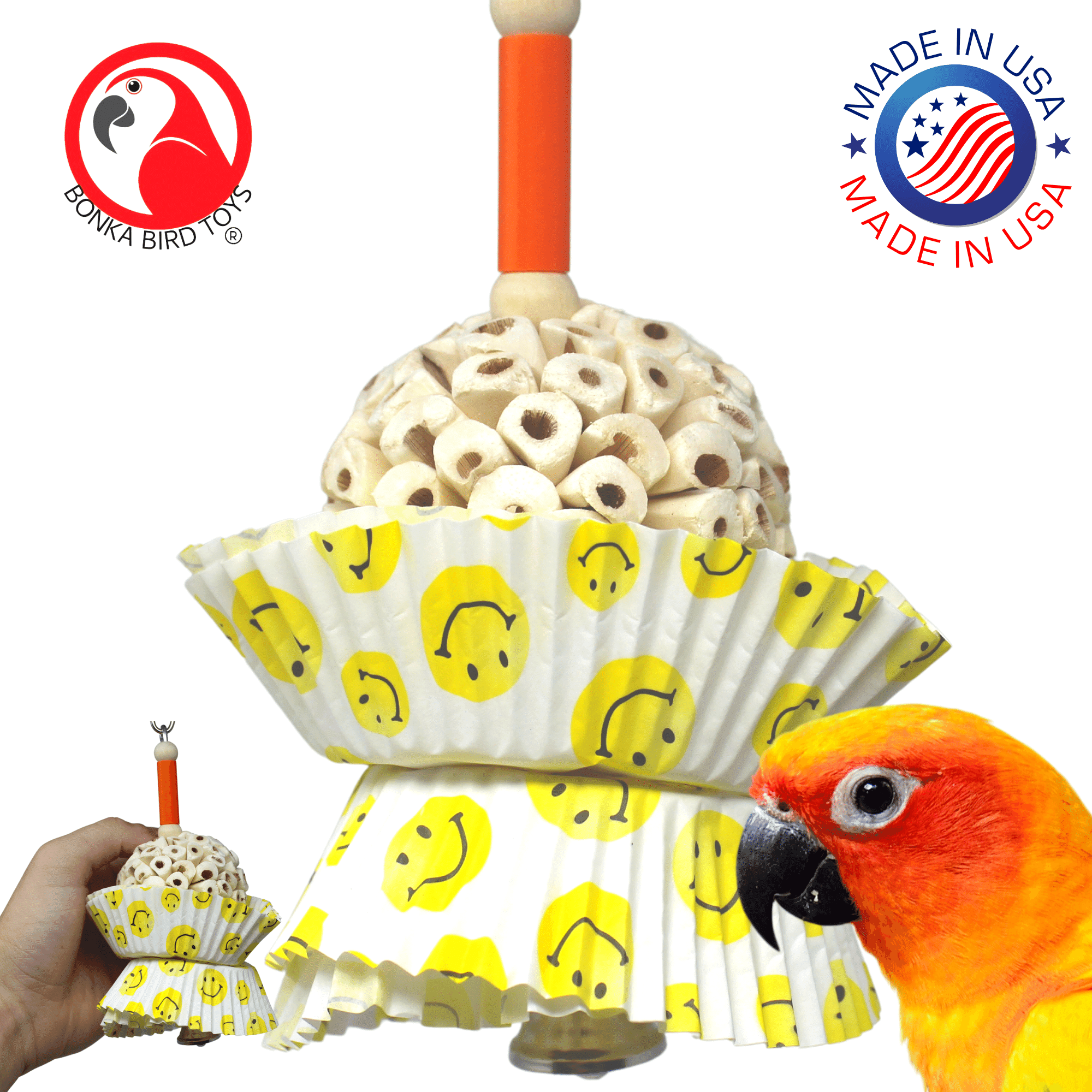 Bonka Bird Toys 1925S Smiley Cup Cake Sola Shred Chew Parrot Parrotlet ...