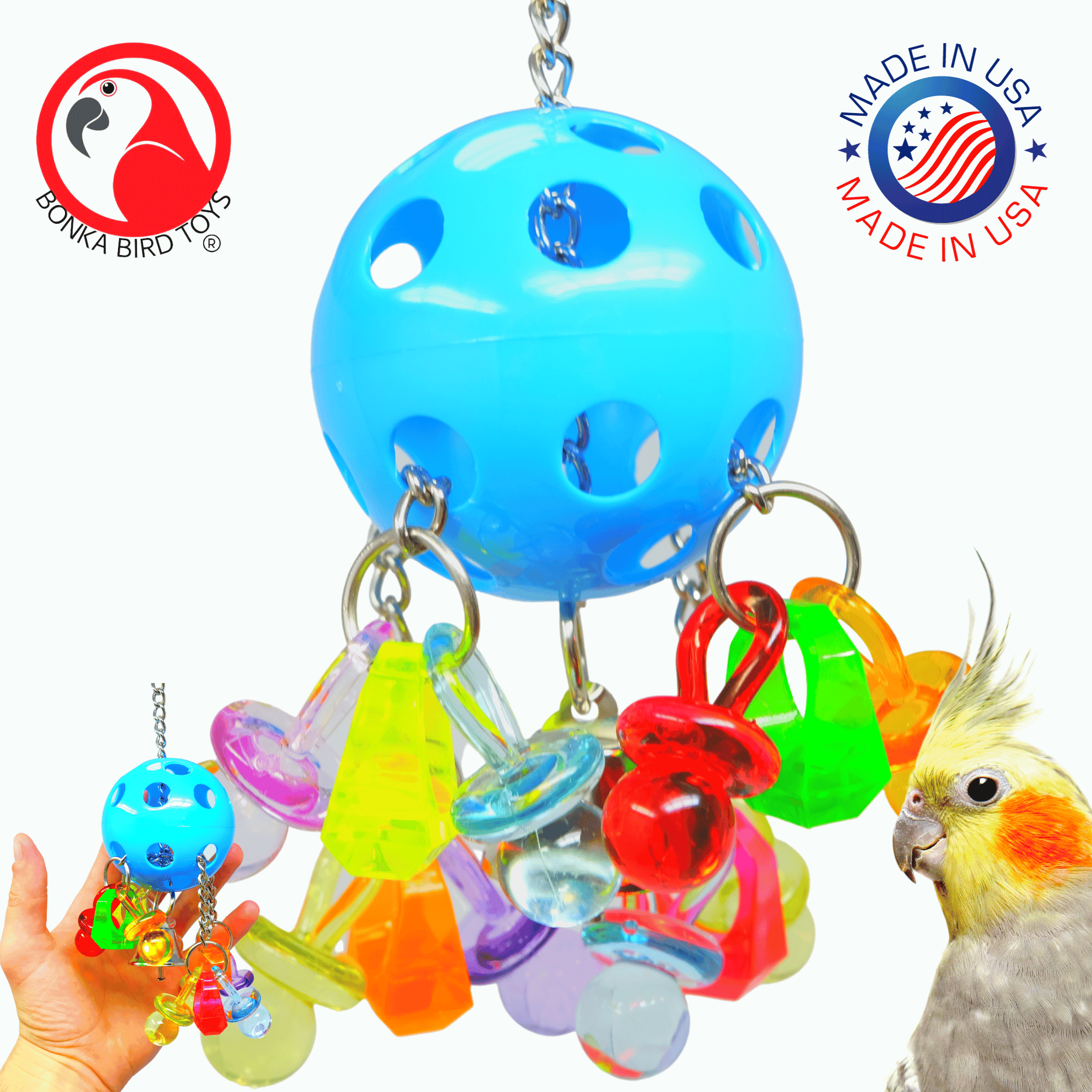 Bonka Bird Toys 1938 Paci Pull Tug Cage Toy - Walmart.com