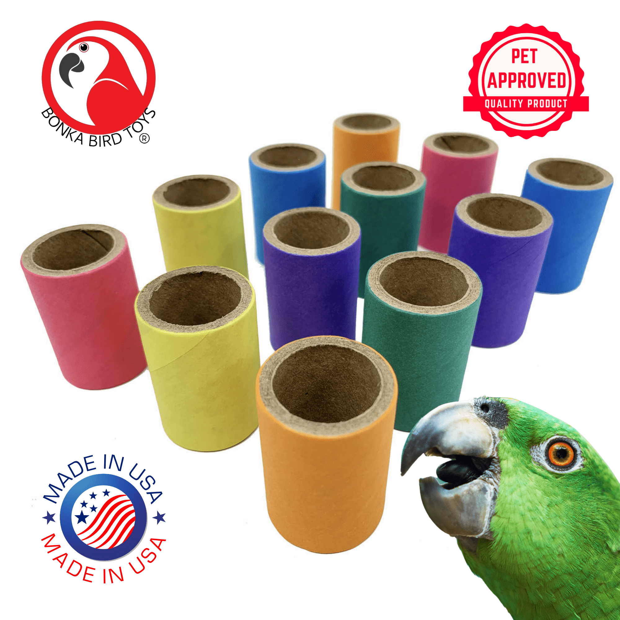 Bonka Bird Toys 2108 Pk12 1-Inch Tube Bagels Foot Talon Craft Part Cage ...