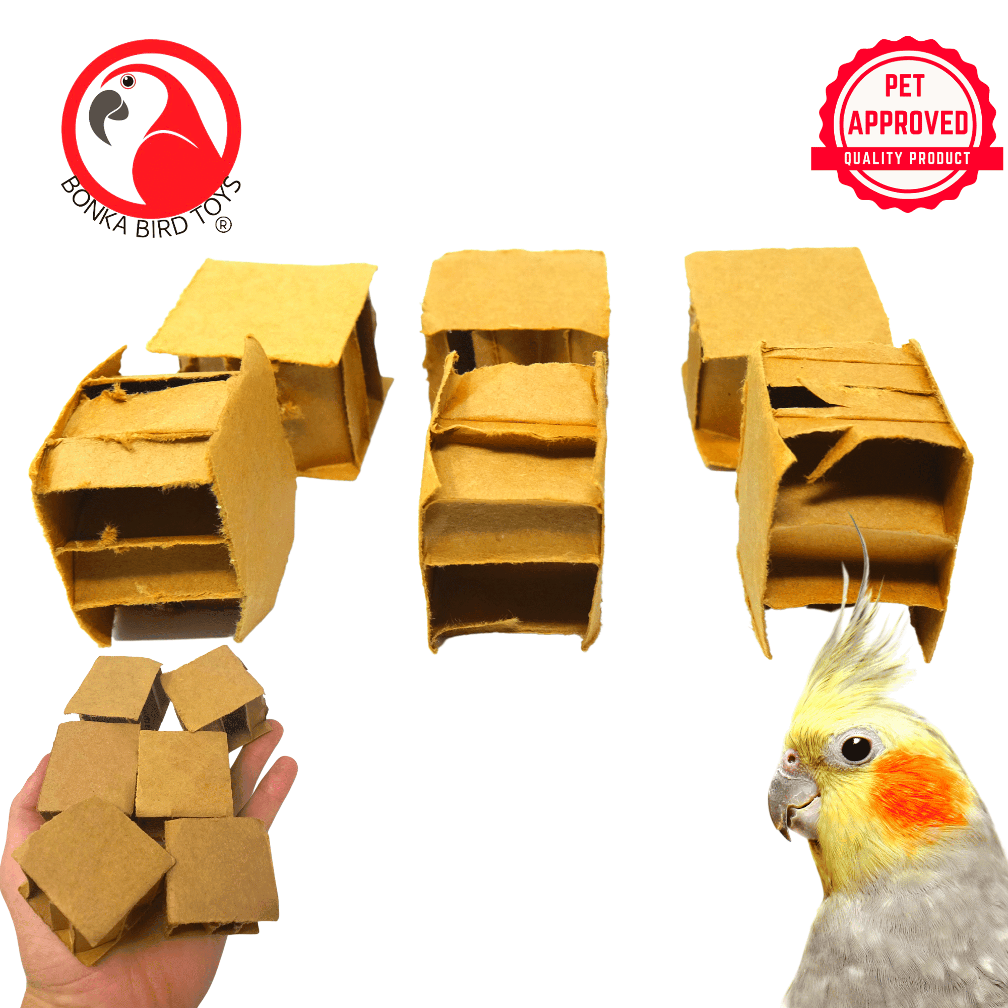 Bonka Bird Toys 2531 Pk6 1.25" Cardboard Cubes Foot Talon Craft Part ...