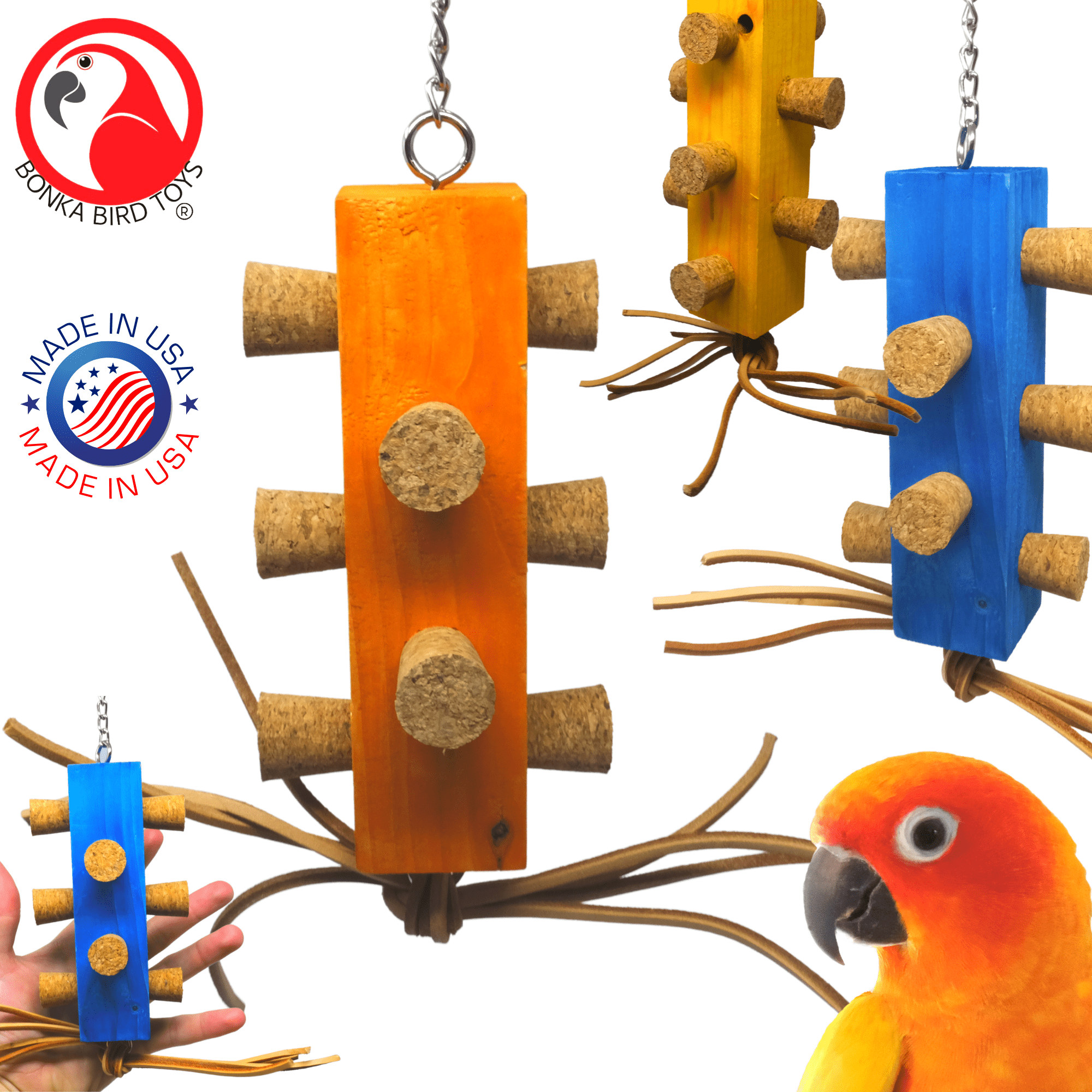 Bonka Bird Toys 2555 Cork Traffic Light Parrot Chew Cage Toy Conure ...