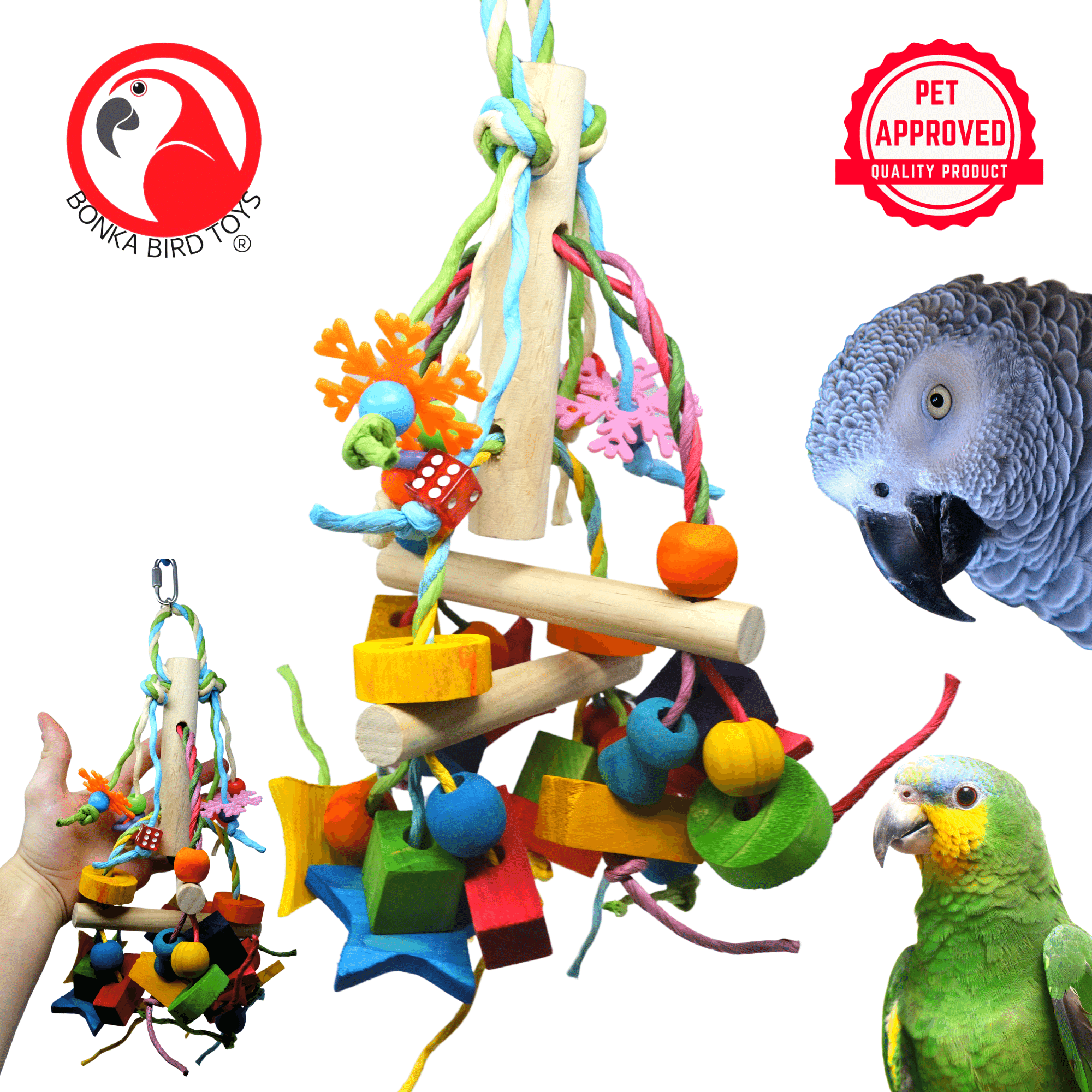 Bonka Bird Toys 2601 Crazy Swing Around Puzzle Chew Parrot Cage Toy ...