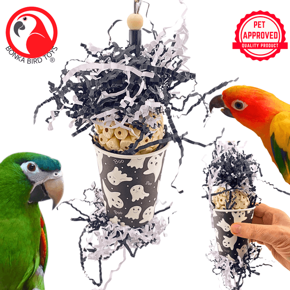Bonka Bird Toys 2871 Ghost Jumble Sola Atta Chew Shred Forage Parrot ...