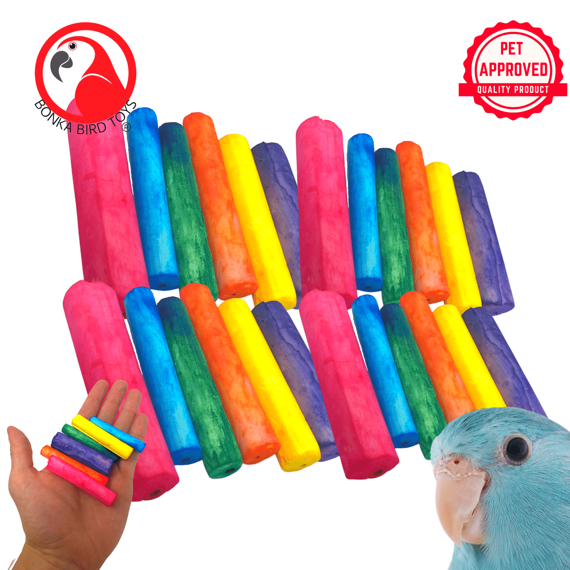 Bonka Bird Toys 2935 Pk24 Mini Colored Sola Sticks Foot Talon Craft ...