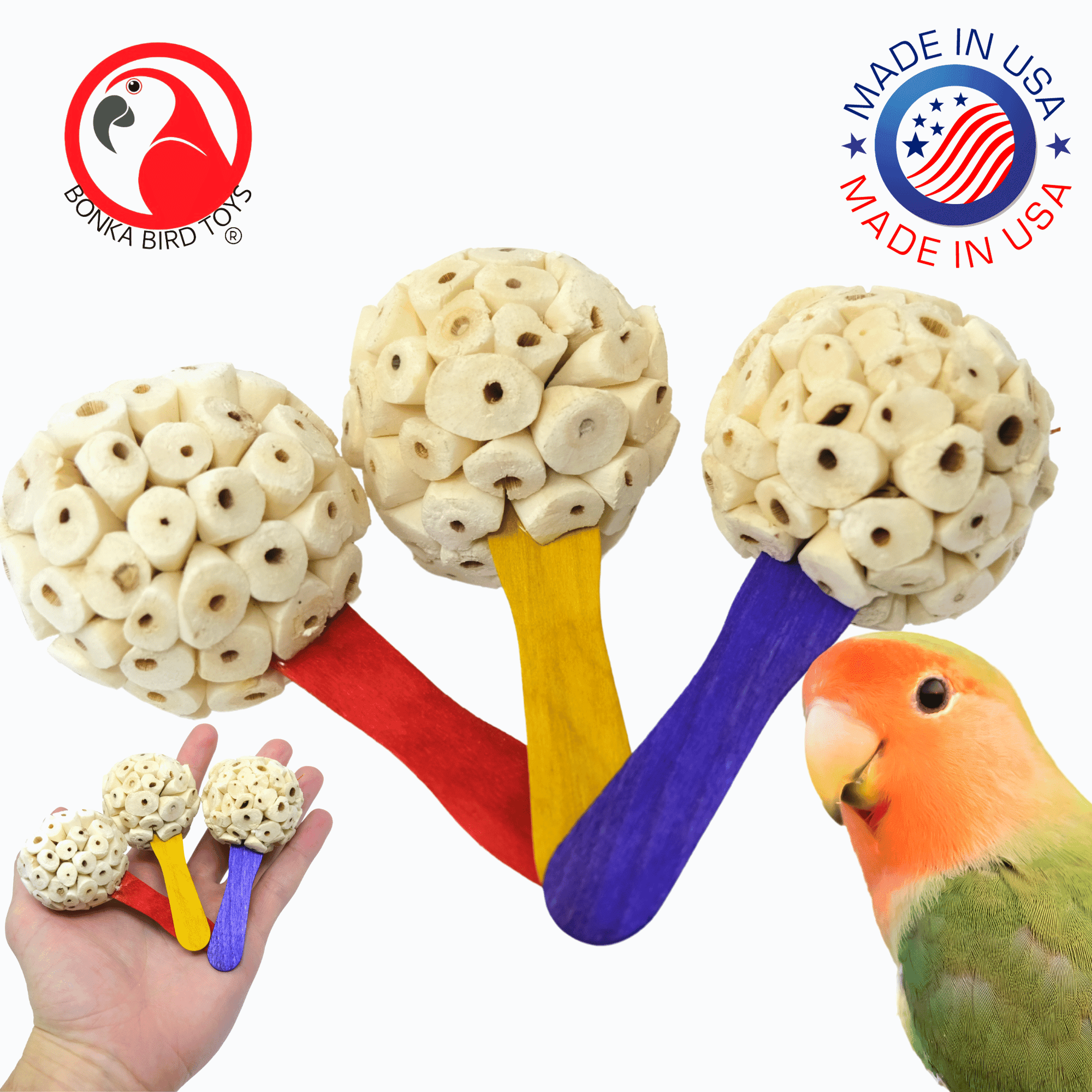 Bonka Bird Toys 2964 PK3 Sola Pop Parrot Foot Talon Cage Toys - Walmart.com