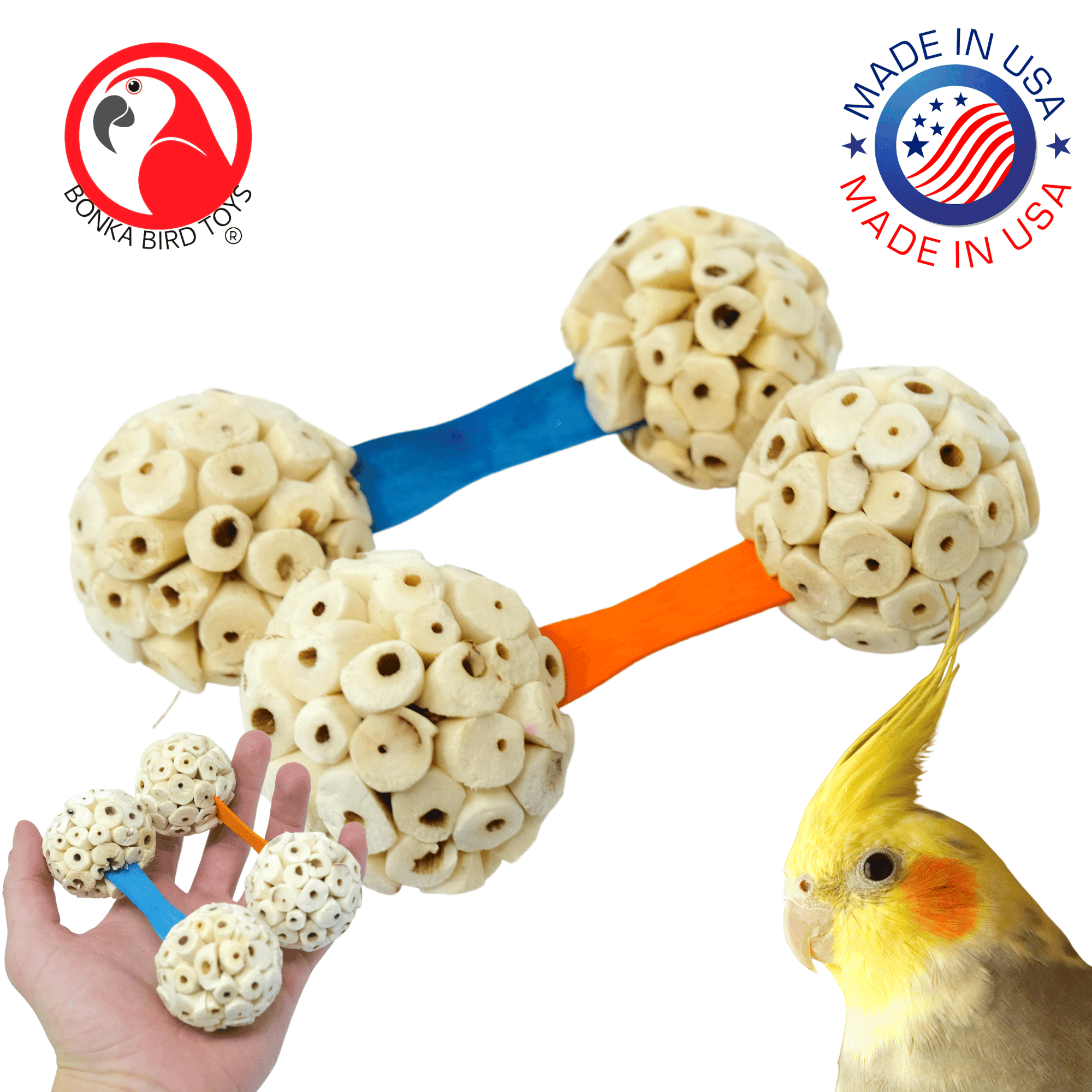 Bonka Bird Toys 2965 PK2 Sola Dumbell Parrot Foot Talon Cage Toy ...
