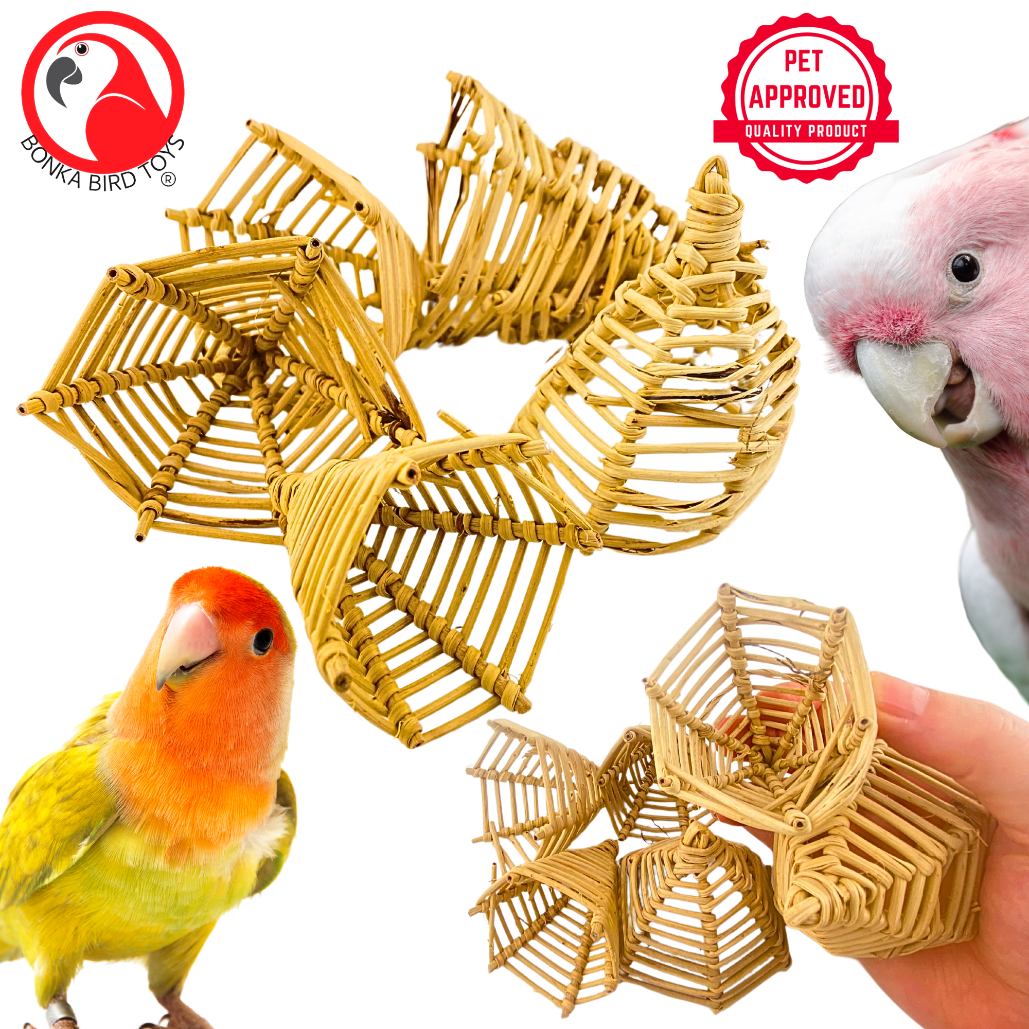 Bonka Bird Toys 3342 Pk6 Vine Caps Foot Talon Craft Part Hand Woven ...
