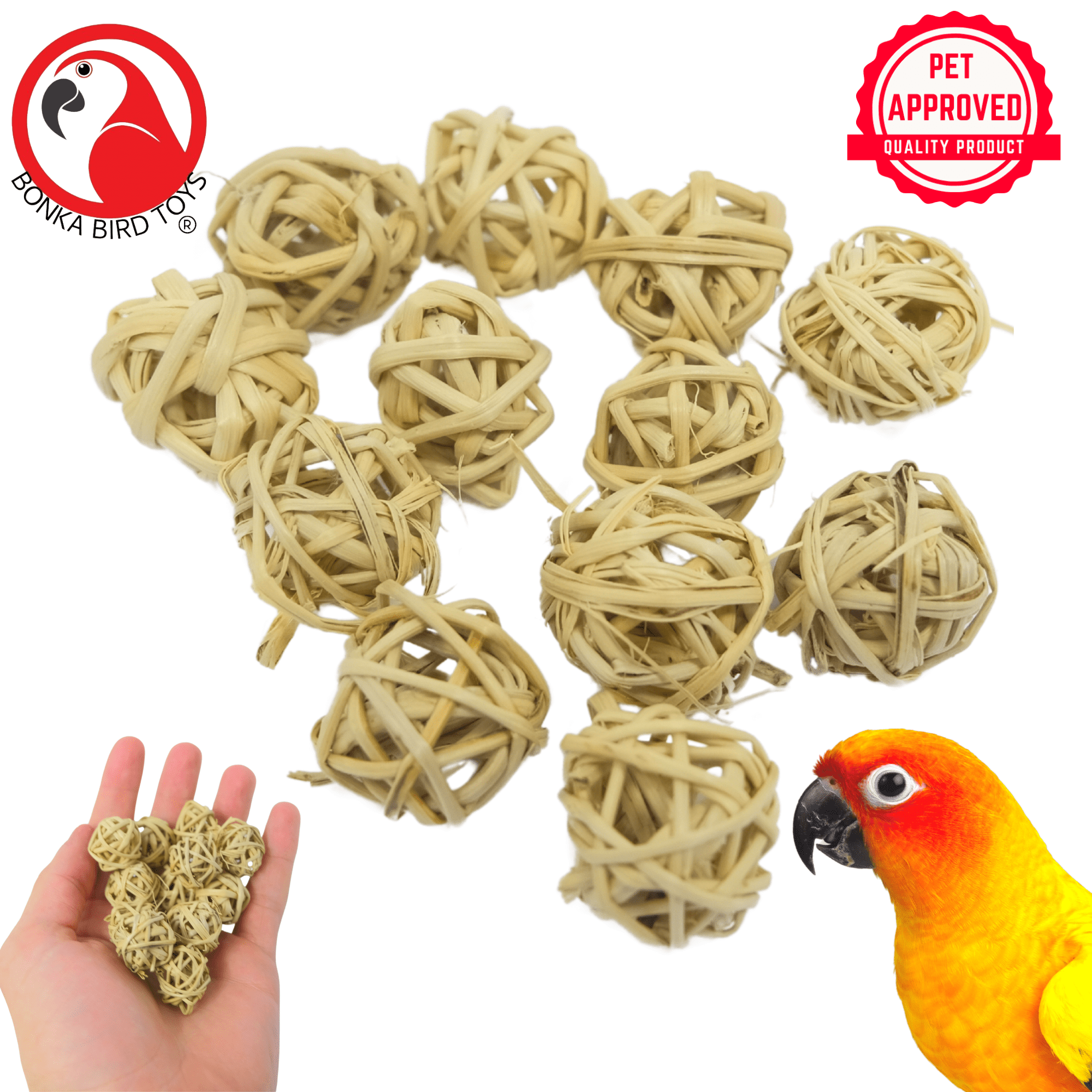 Bonka Bird Toys 3343 Pk12 Natural Tiny Vine Balls Foot Talon Craft Part ...