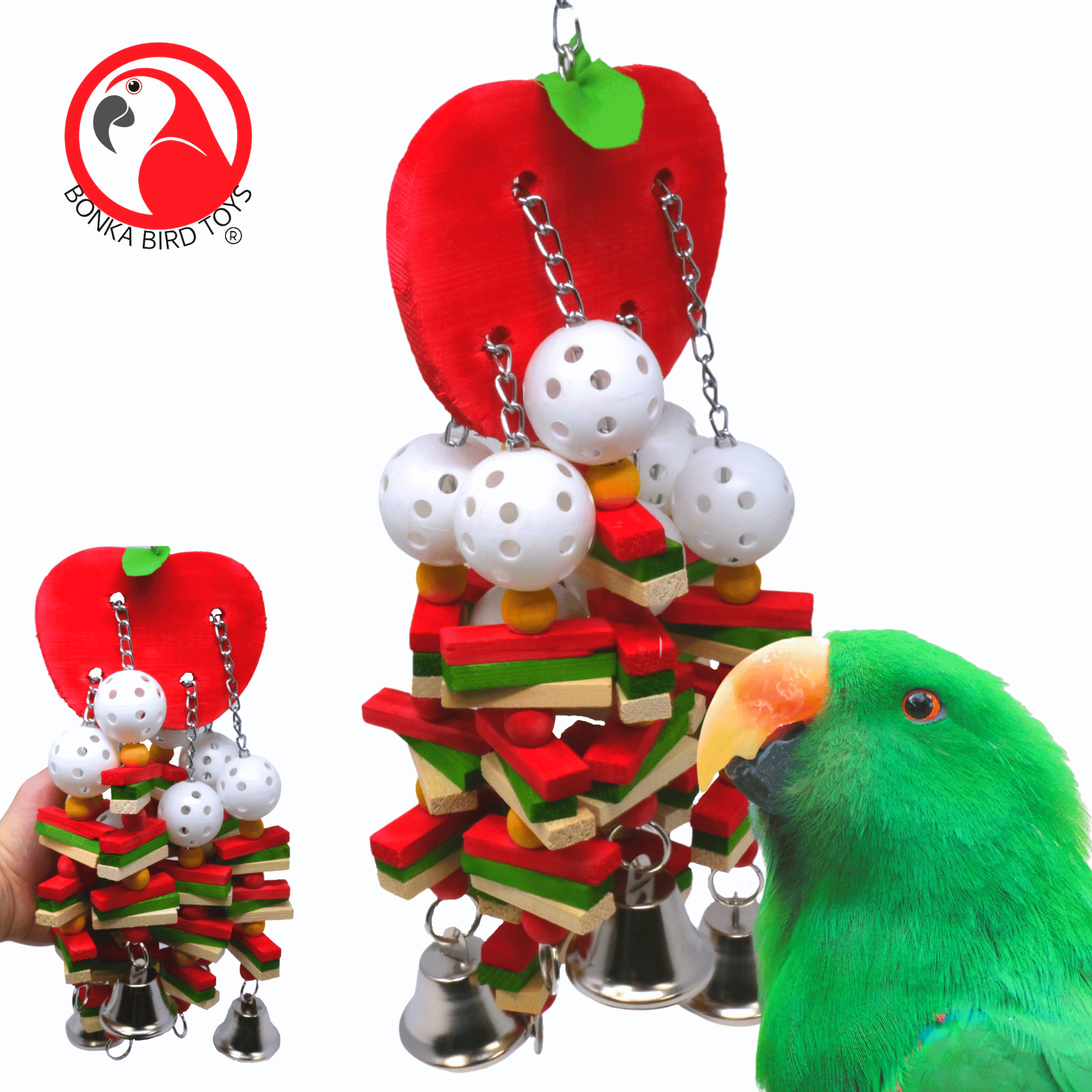 Bonka Bird Toys 3886 Large Apple Chew Cluster Bird Toy - Walmart.com