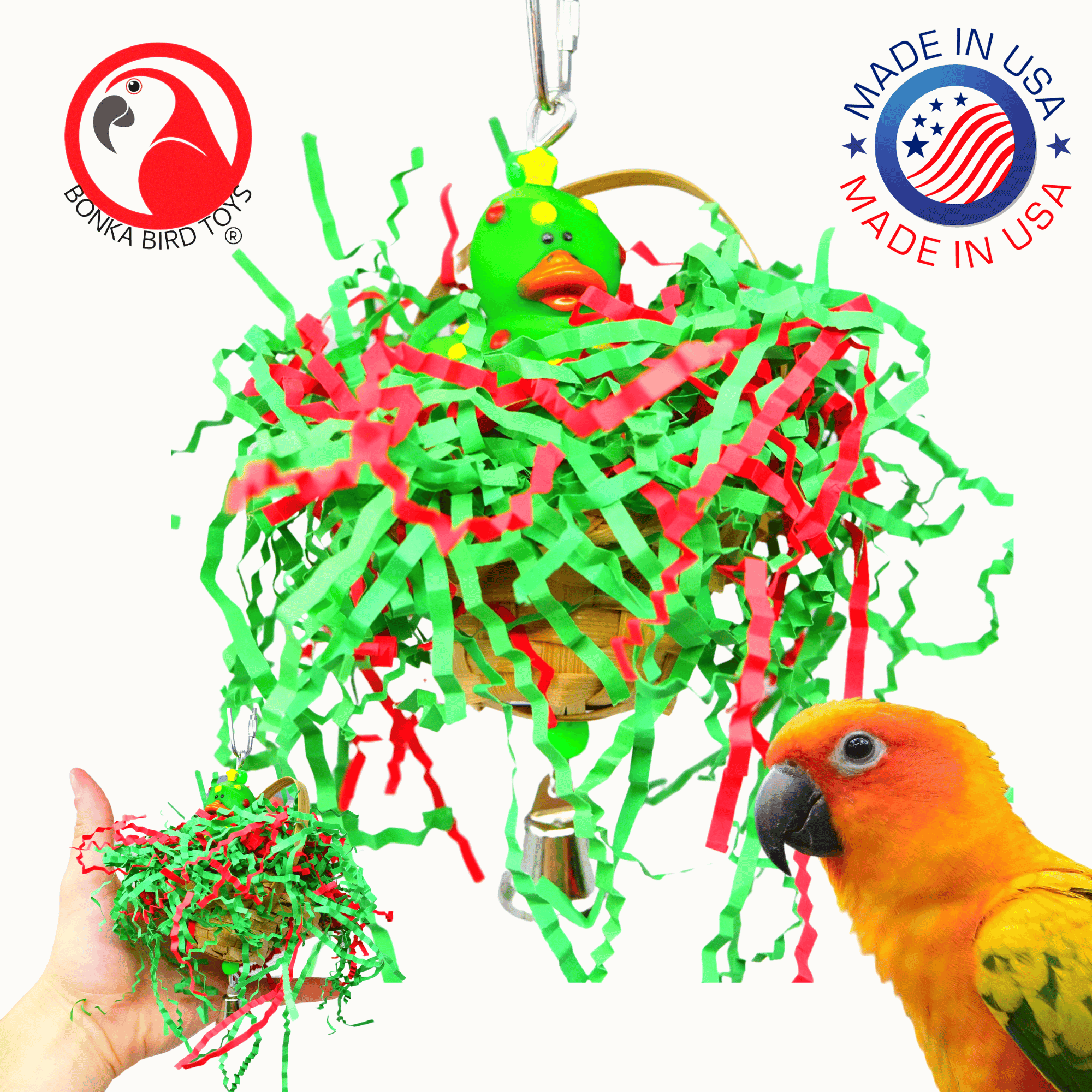 Bonka Bird Toys Bonka Bird Toys 3578 Christmas Twinkle Duck Green ...