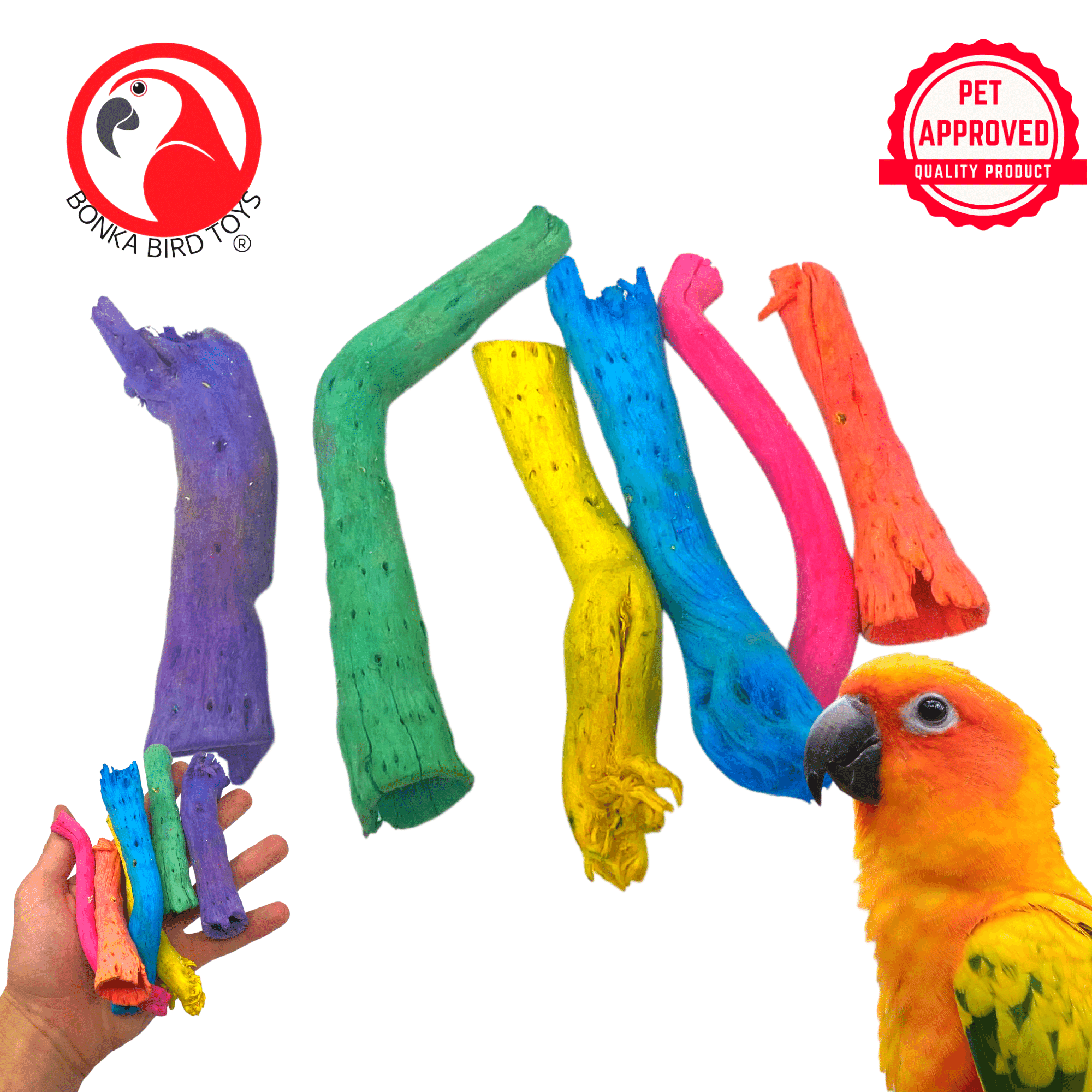 Bonka Bird Toys Colored Gobi Tail Style: 2930 Pk6 Drilled - Walmart.com