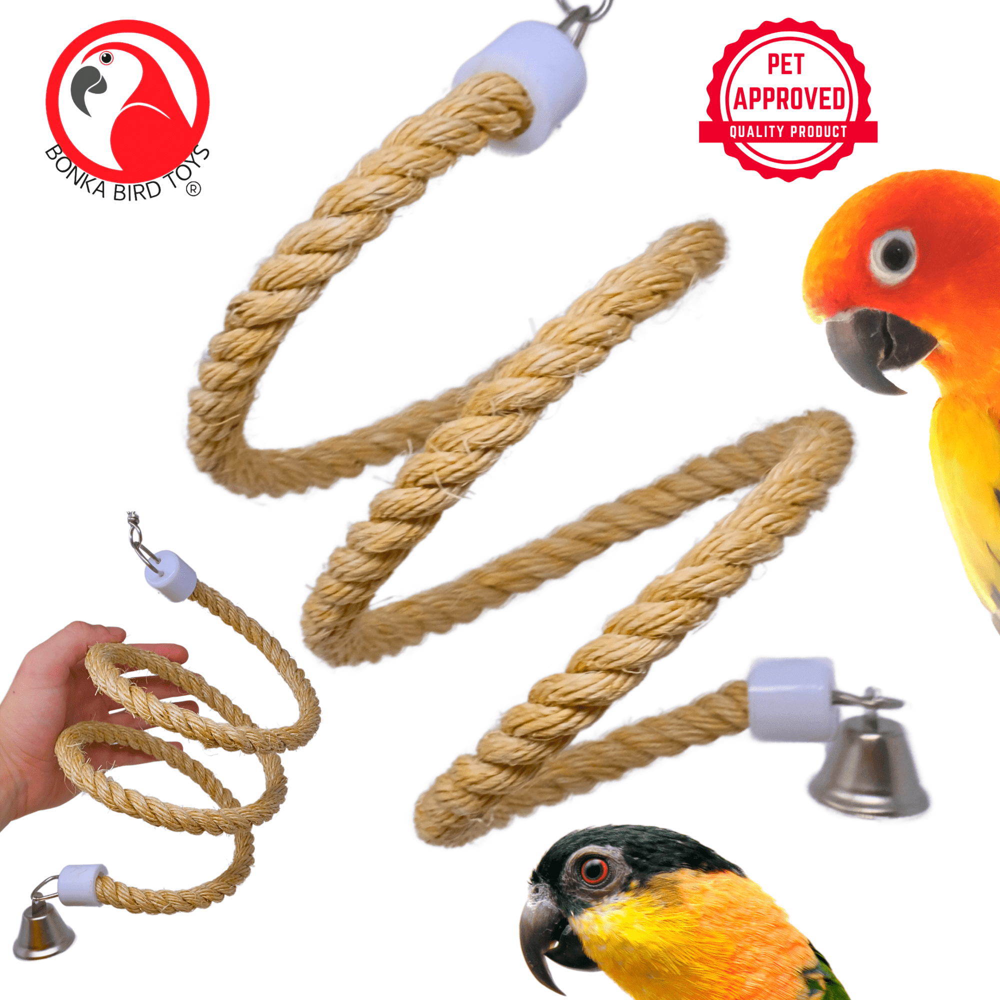 Bonka Bird Toys Sisal Rope Boings Size: 1566 Small Sisal Rope 11oz ...