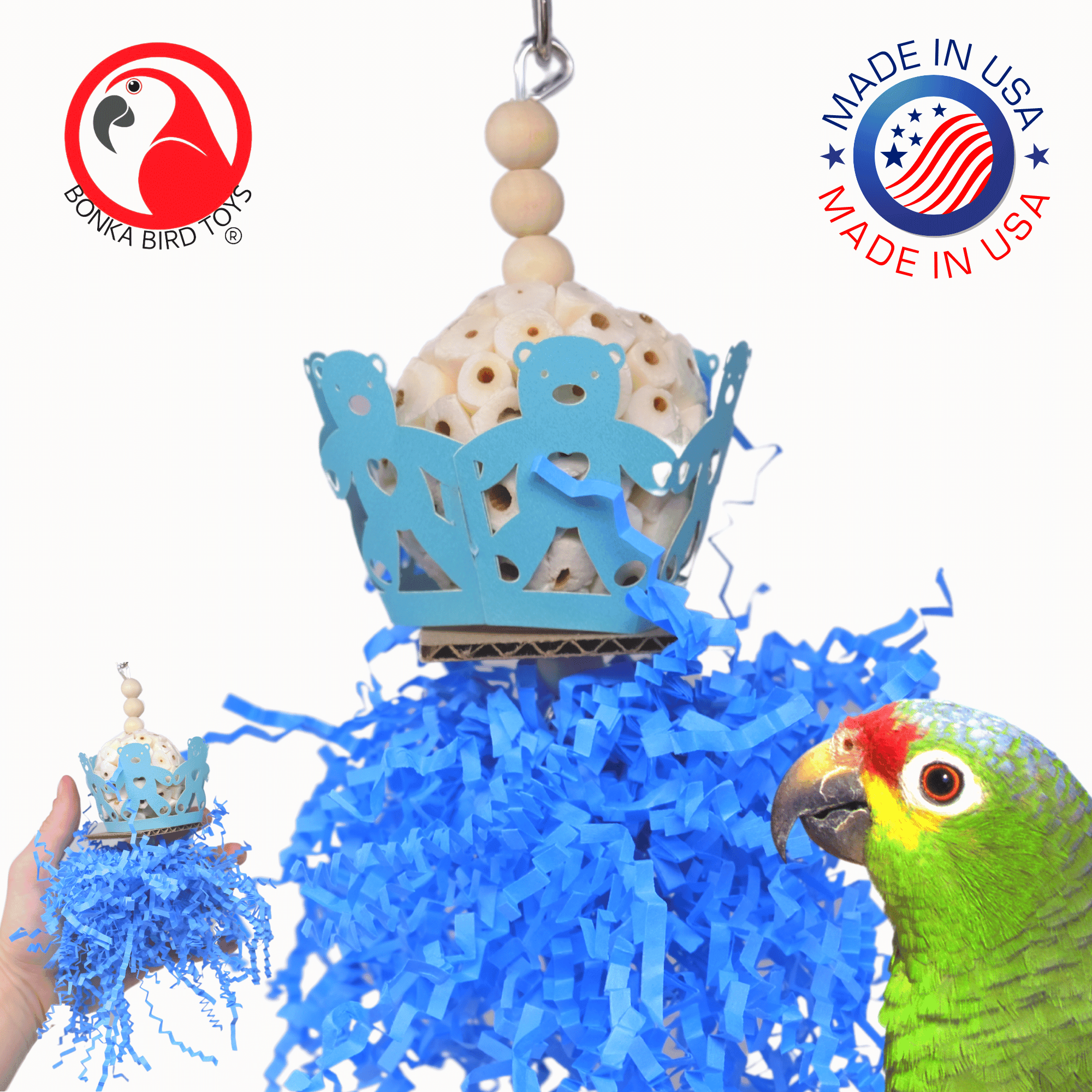 Bonka Bird Toys Sola Teddy Color: 2442 Blue Sola Teddy - Walmart.com