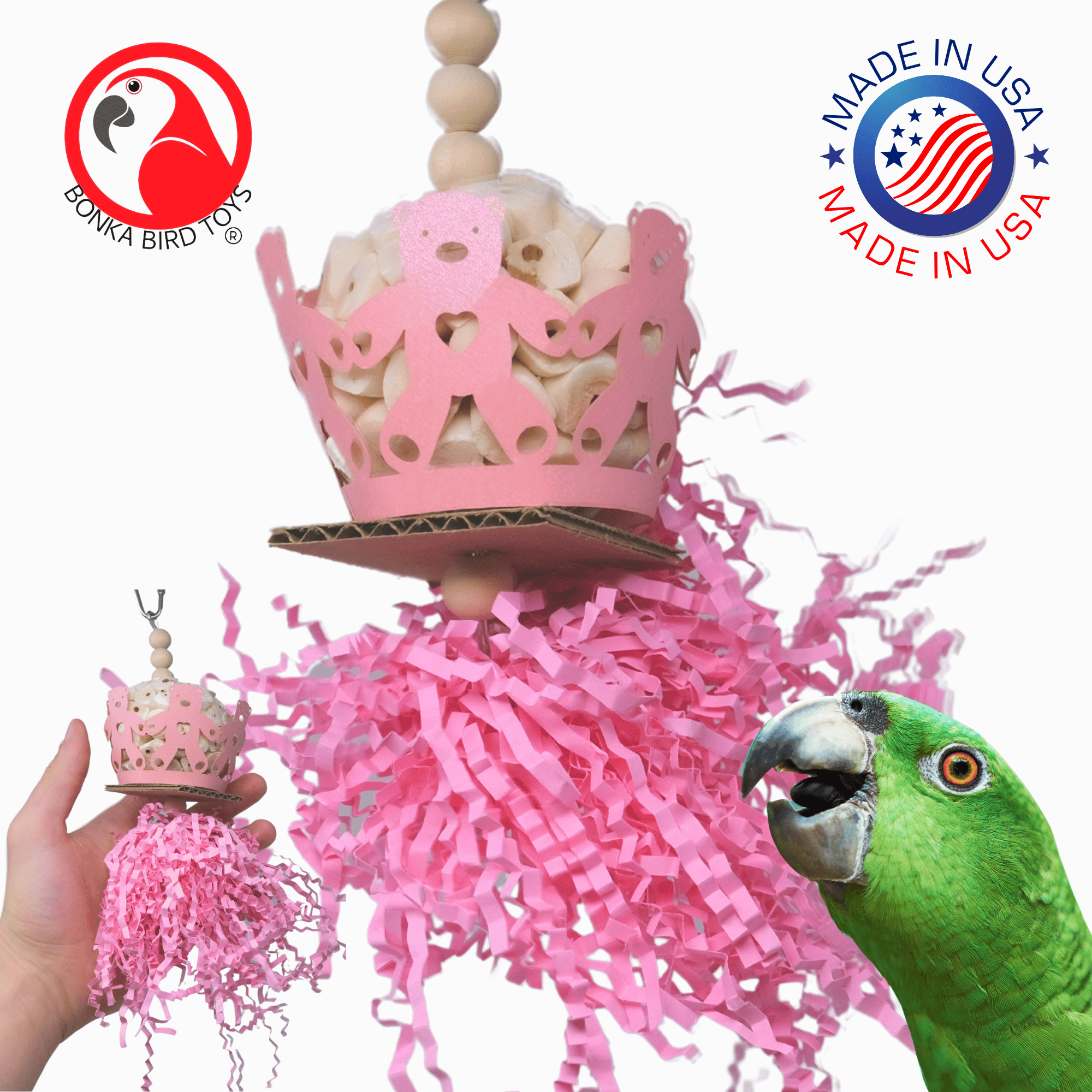 Bonka Bird Toys Sola Teddy Color: 2445 Pink Sola Teddy - Walmart.com