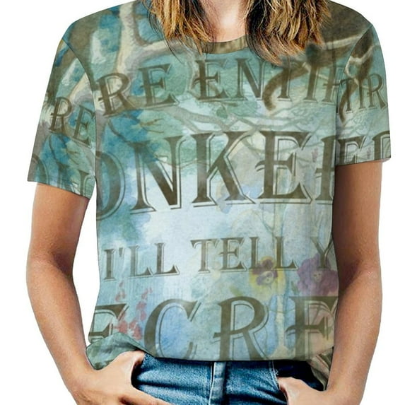 - Bonkers Quote- In Ruffle Short Sleeve T-Shirt Women's T-Shirts Tee ...