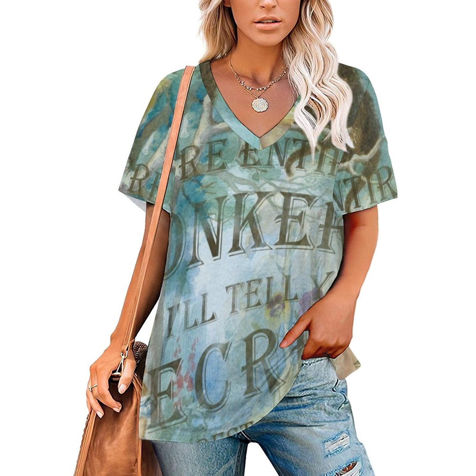 - Bonkers Quote- In Ruffle Short Sleeve T-Shirt Women's T-Shirts Tee ...