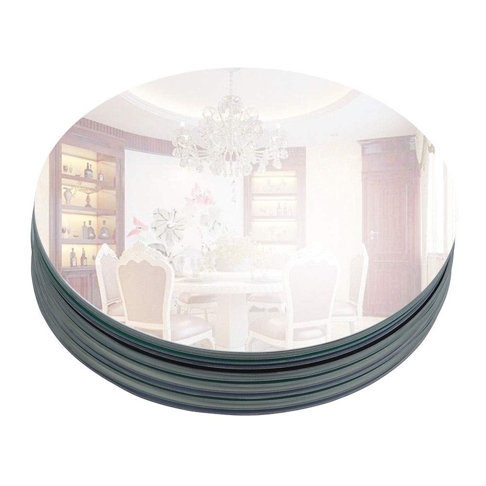 Bonlting Acrylic Round Mirror Plate, 16" Circle Mirror Trays Wedding ...