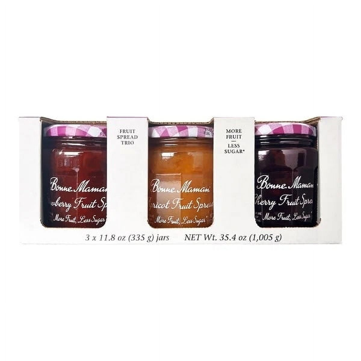Bonne Maman Fruit Spread Trio, Strawberry, Apricot, Cherry, 11.8 Ounce ...