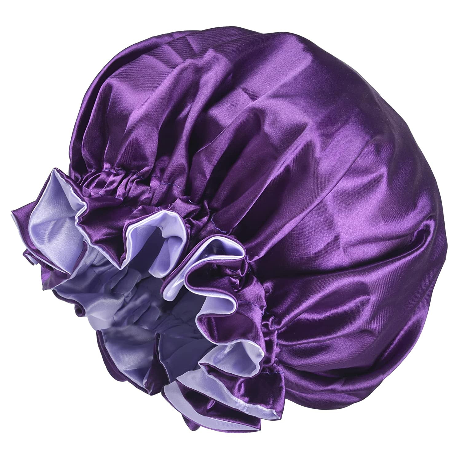 Bonnet Silk Bonnet Satin Bonnet for Women Large Double-layer Purple ...