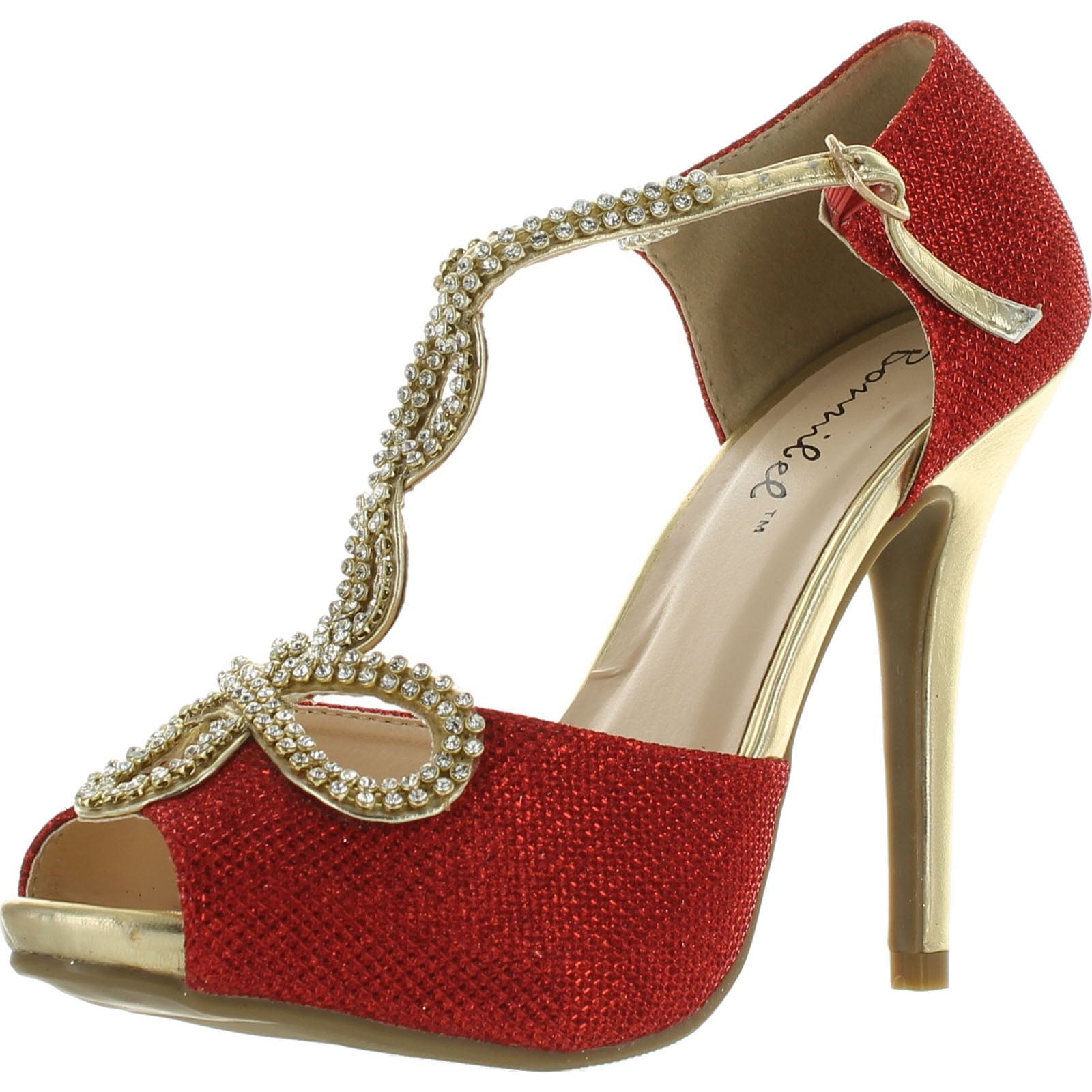 Bonnibel Womens Tiara-2 Stiletto Heel Glitter Evening Wedding Promo ...